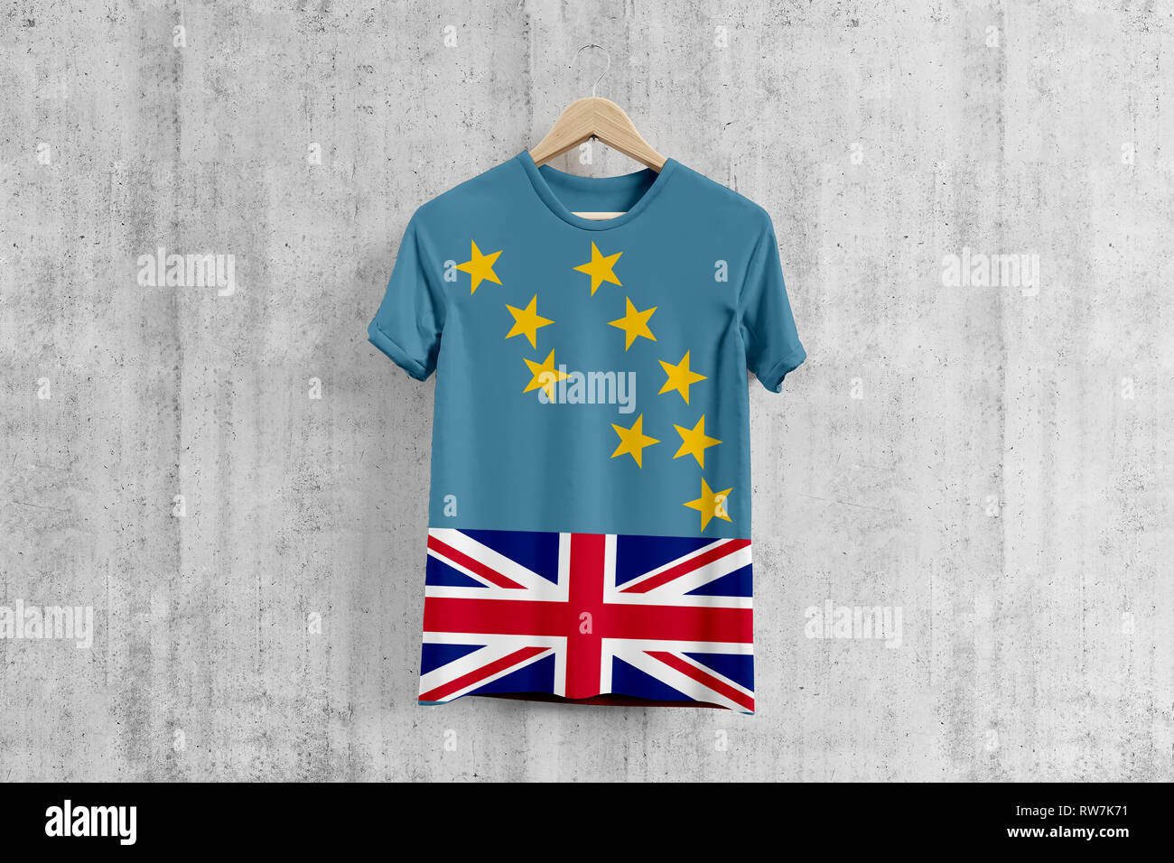 Tuvalu flag T-shirt on hanger, Tuvaluan team uniform design idea for ...