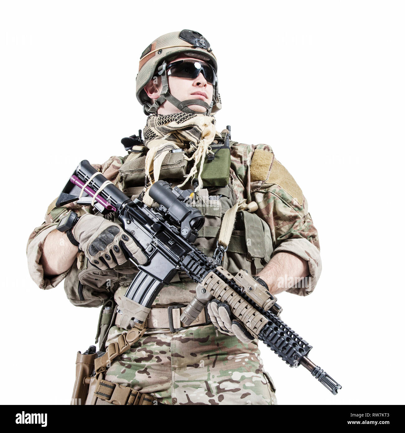 United States Army ranger with assault rifle Stock Photo - Alamy
