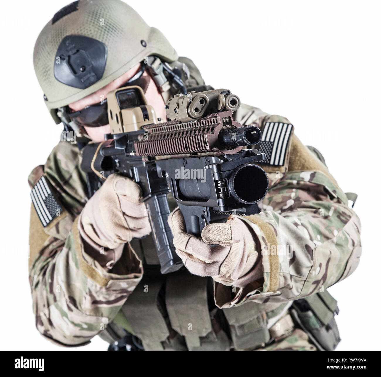 United States Army ranger with assault rifle Stock Photo - Alamy