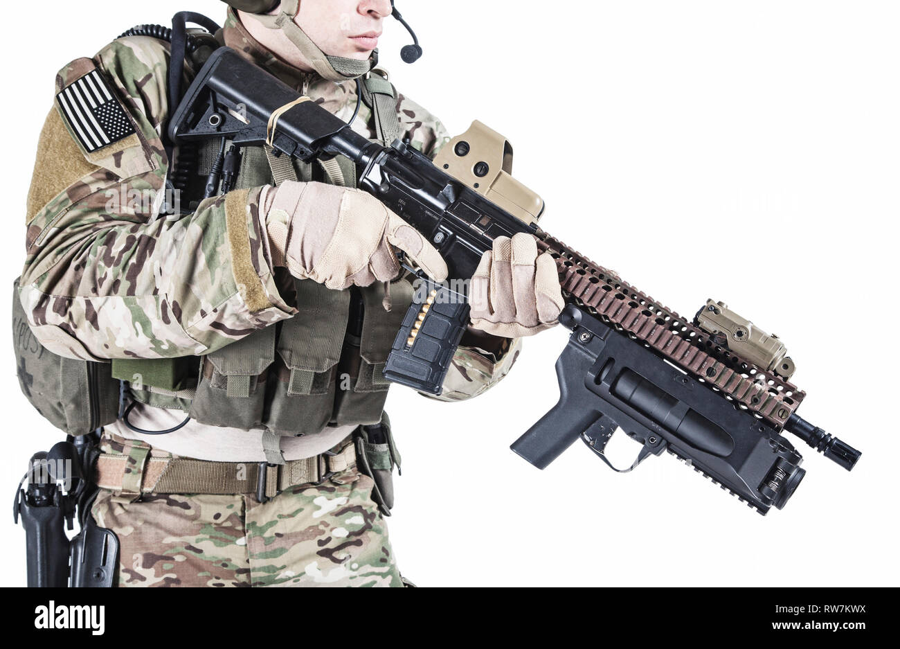 United States Army ranger with assault rifle Stock Photo - Alamy