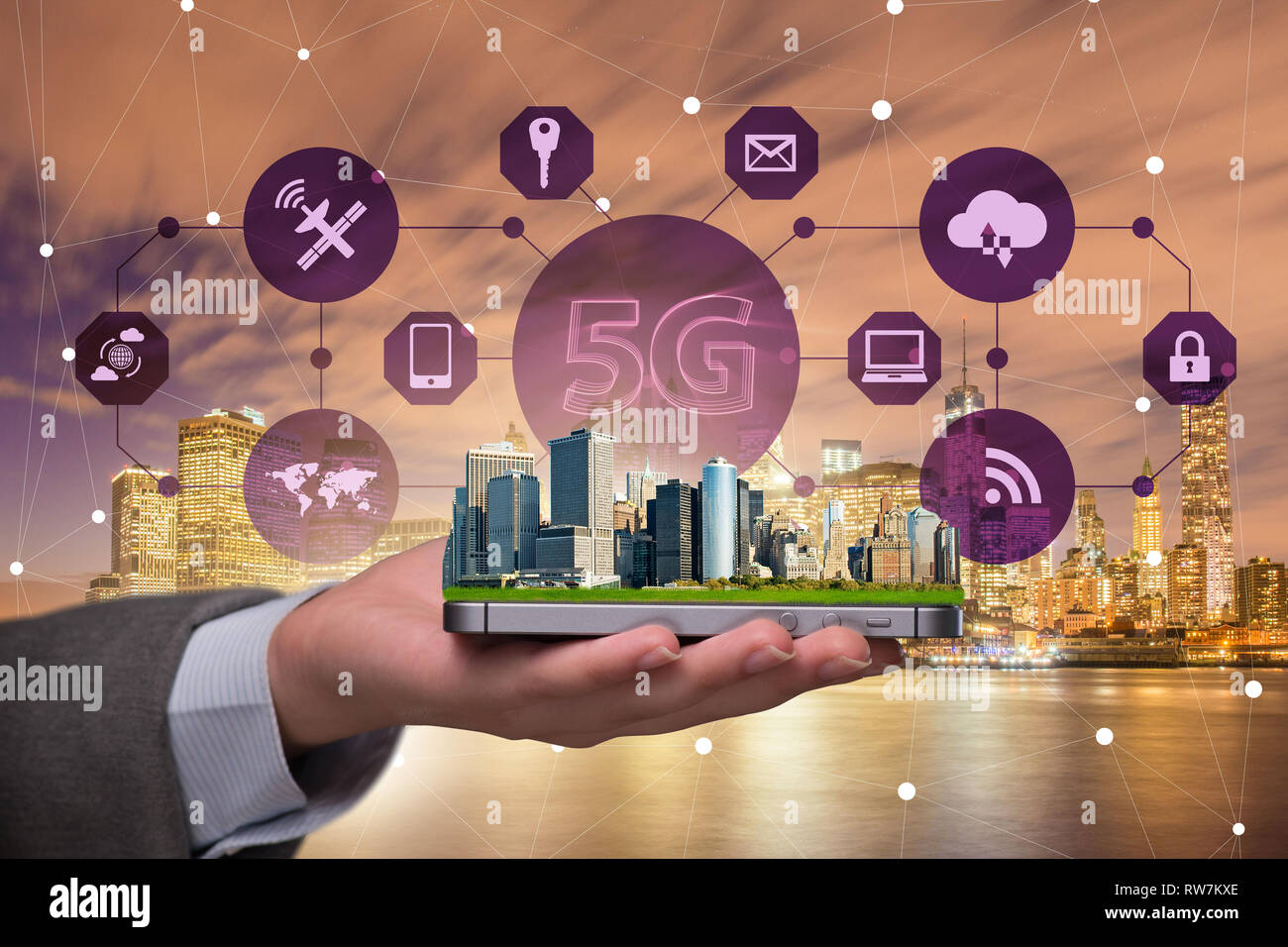 5g concept of internet connection technology Stock Photo - Alamy