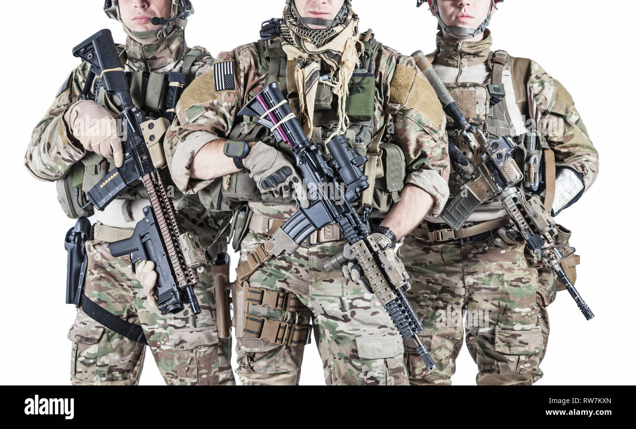 United States Army rangers with assault rifles Stock Photo - Alamy