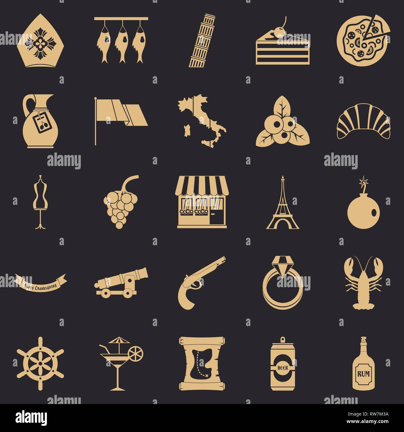 Alcohol icons set, simple style Stock Vector Image & Art - Alamy