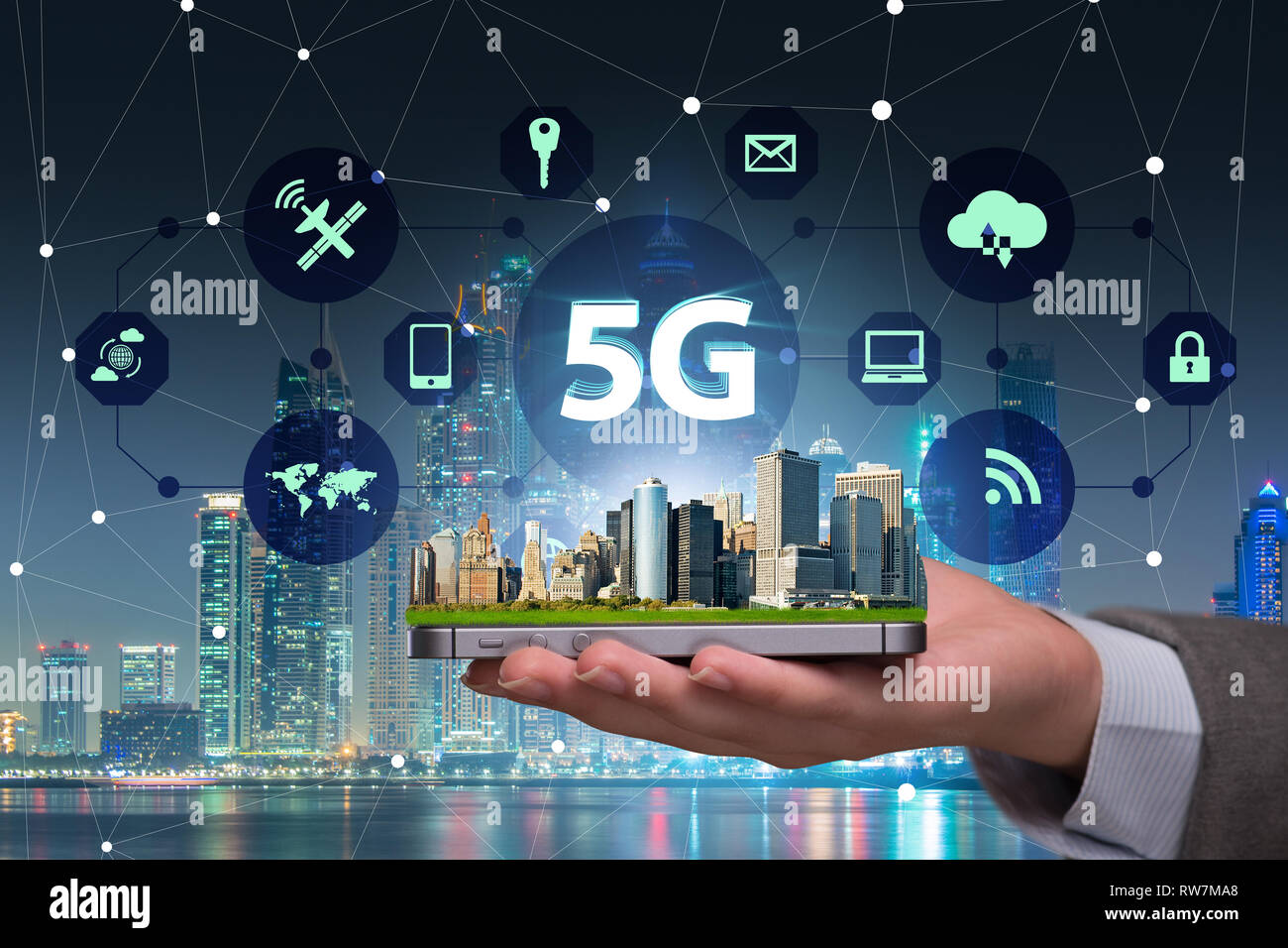 5g concept of internet connection technology Stock Photo - Alamy