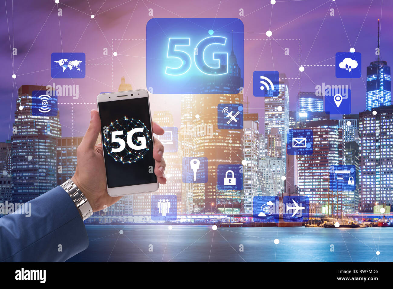 5g concept of internet connection technology Stock Photo - Alamy