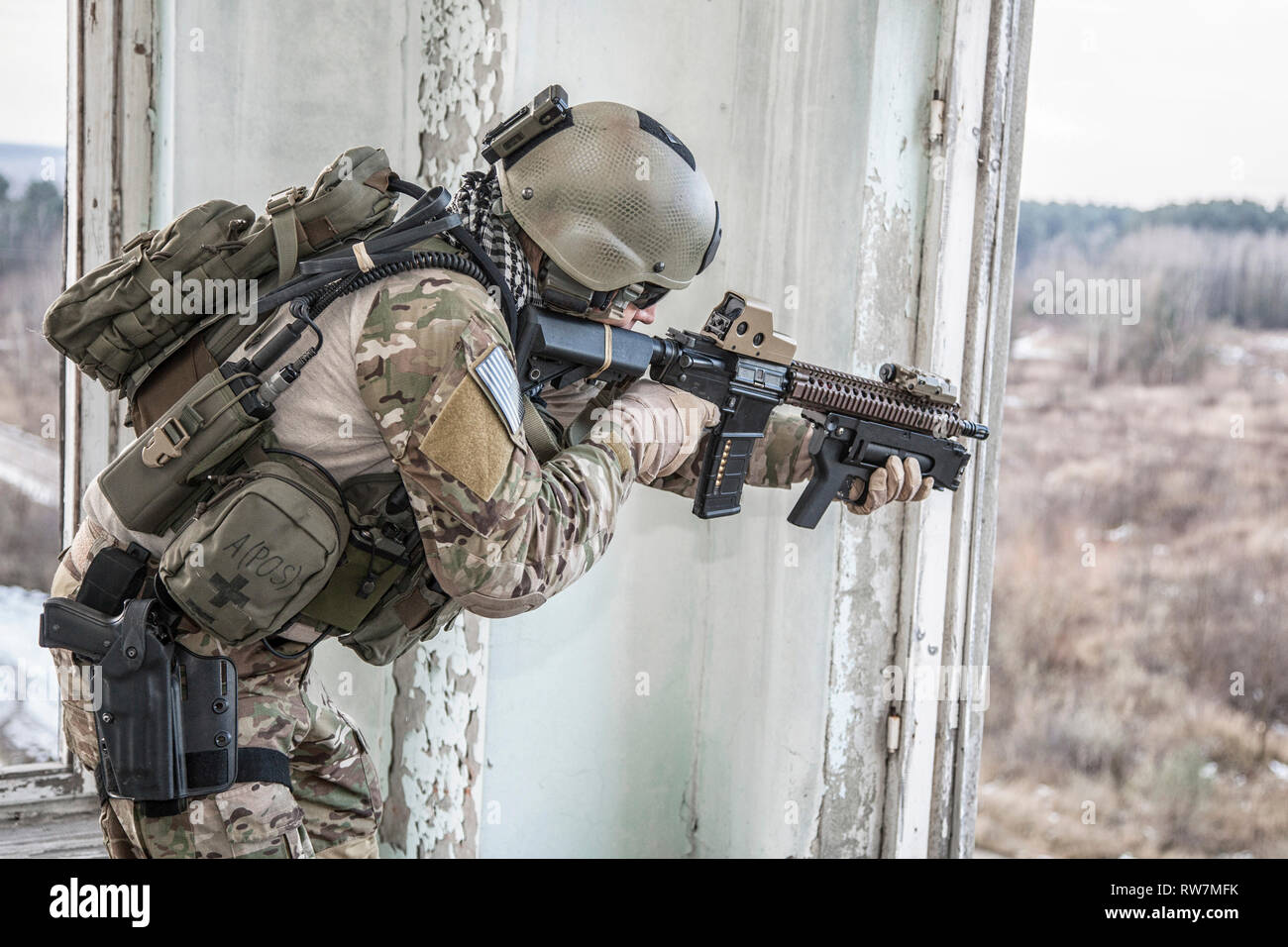 United States Army ranger during a military operation Stock Photo - Alamy