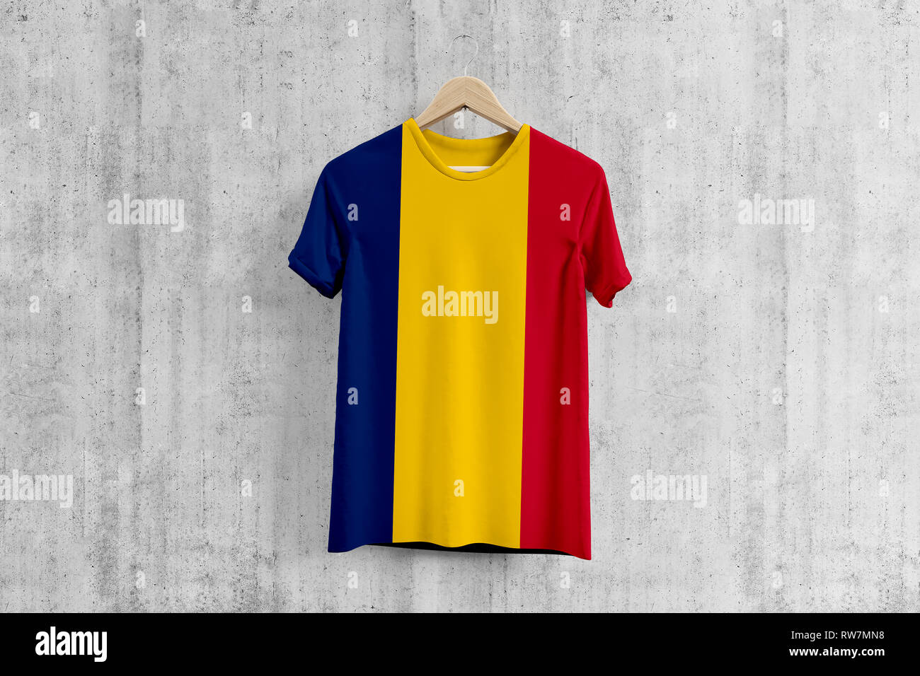 Chad flag T-shirt on hanger, Chadian team uniform design idea for ...