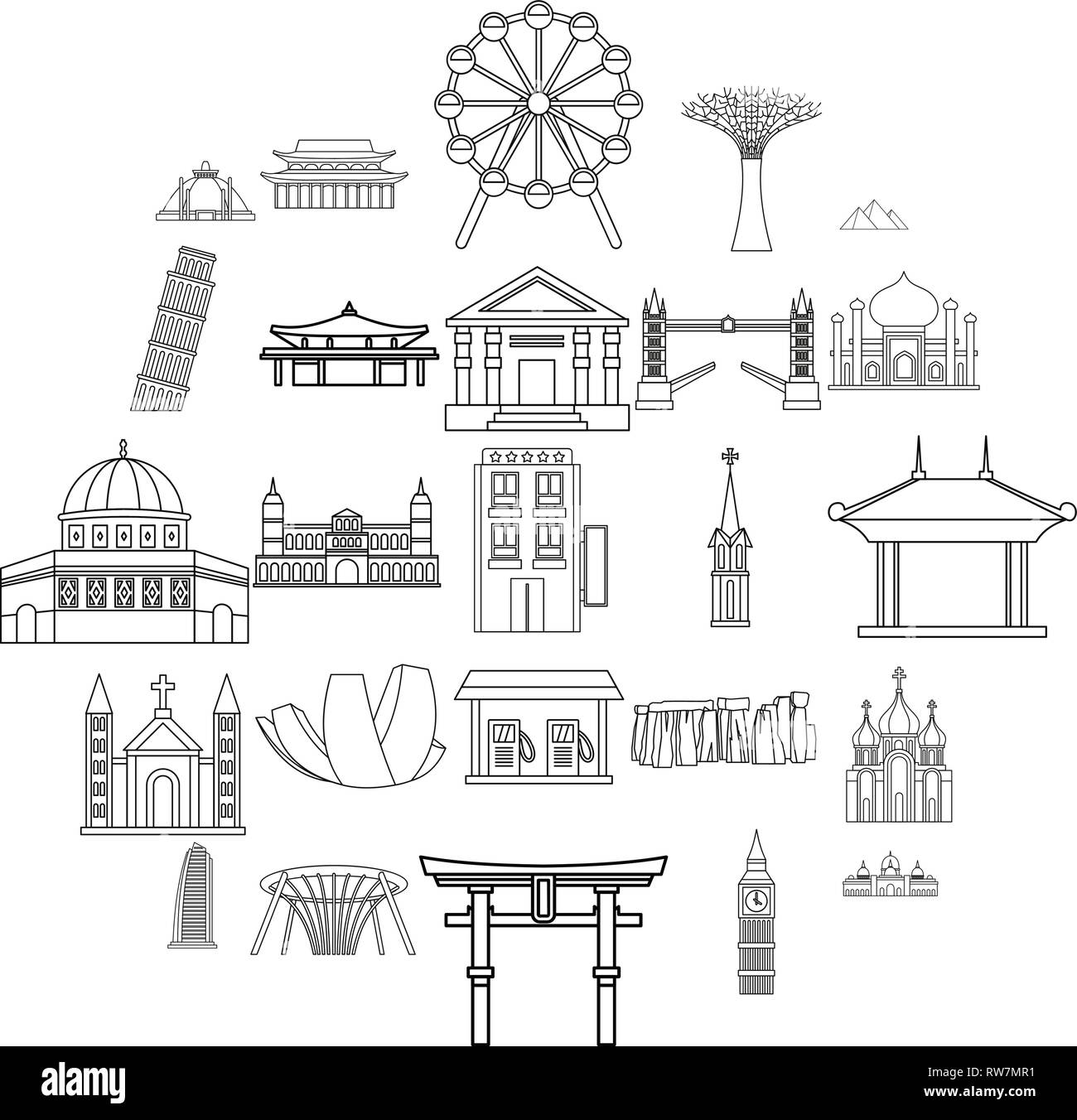 Formation icons set, outline style Stock Vector Image & Art - Alamy