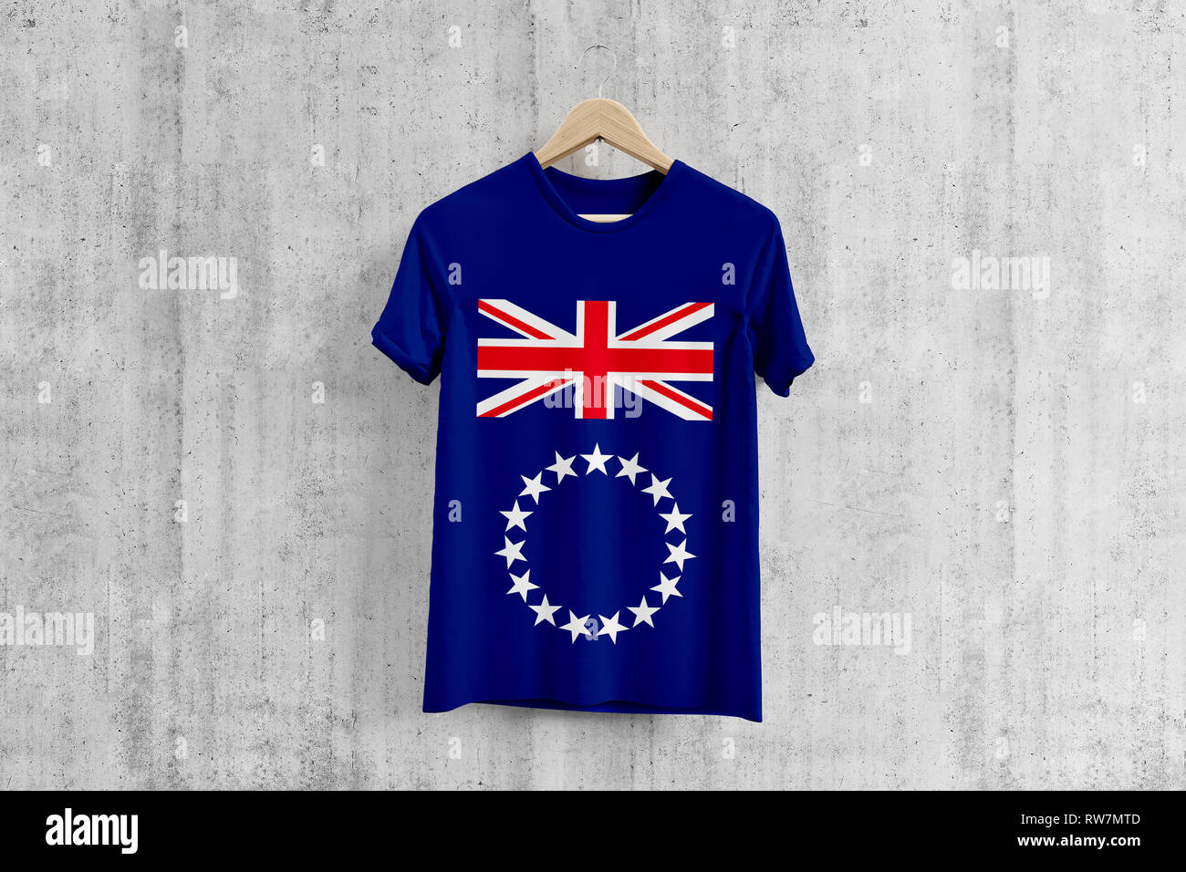 Cook Islands flag T-shirt on hanger, team uniform design idea for ...