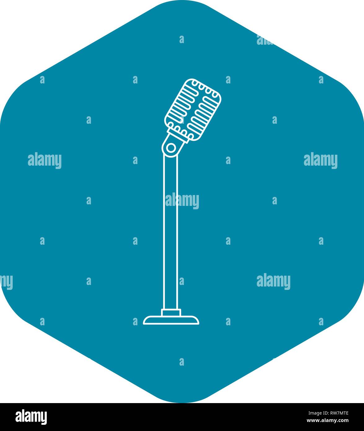 Microphone on stand icon, outline style Stock Vector Image & Art - Alamy