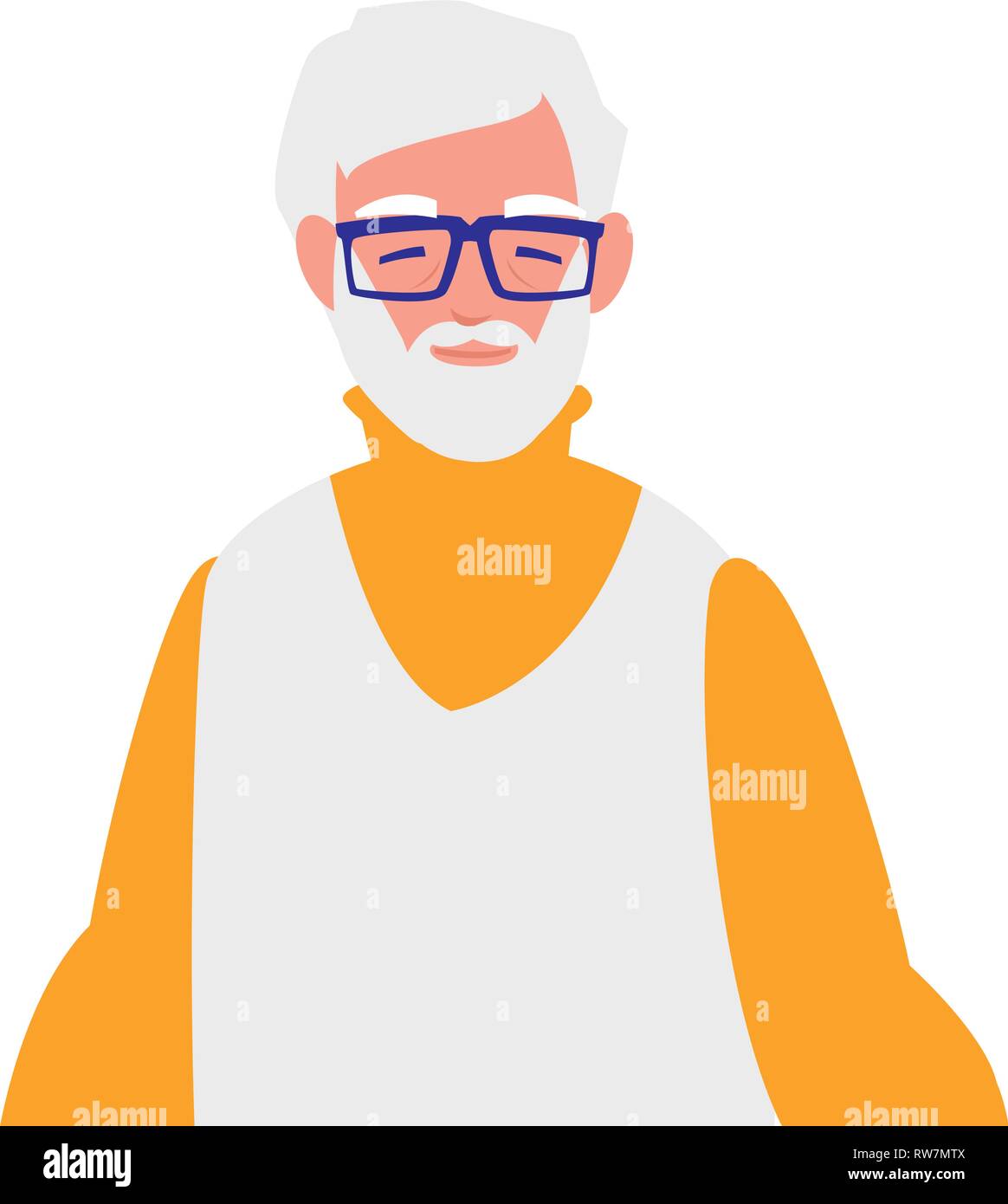 cute grandfather avatar character vector illustration design Stock ...