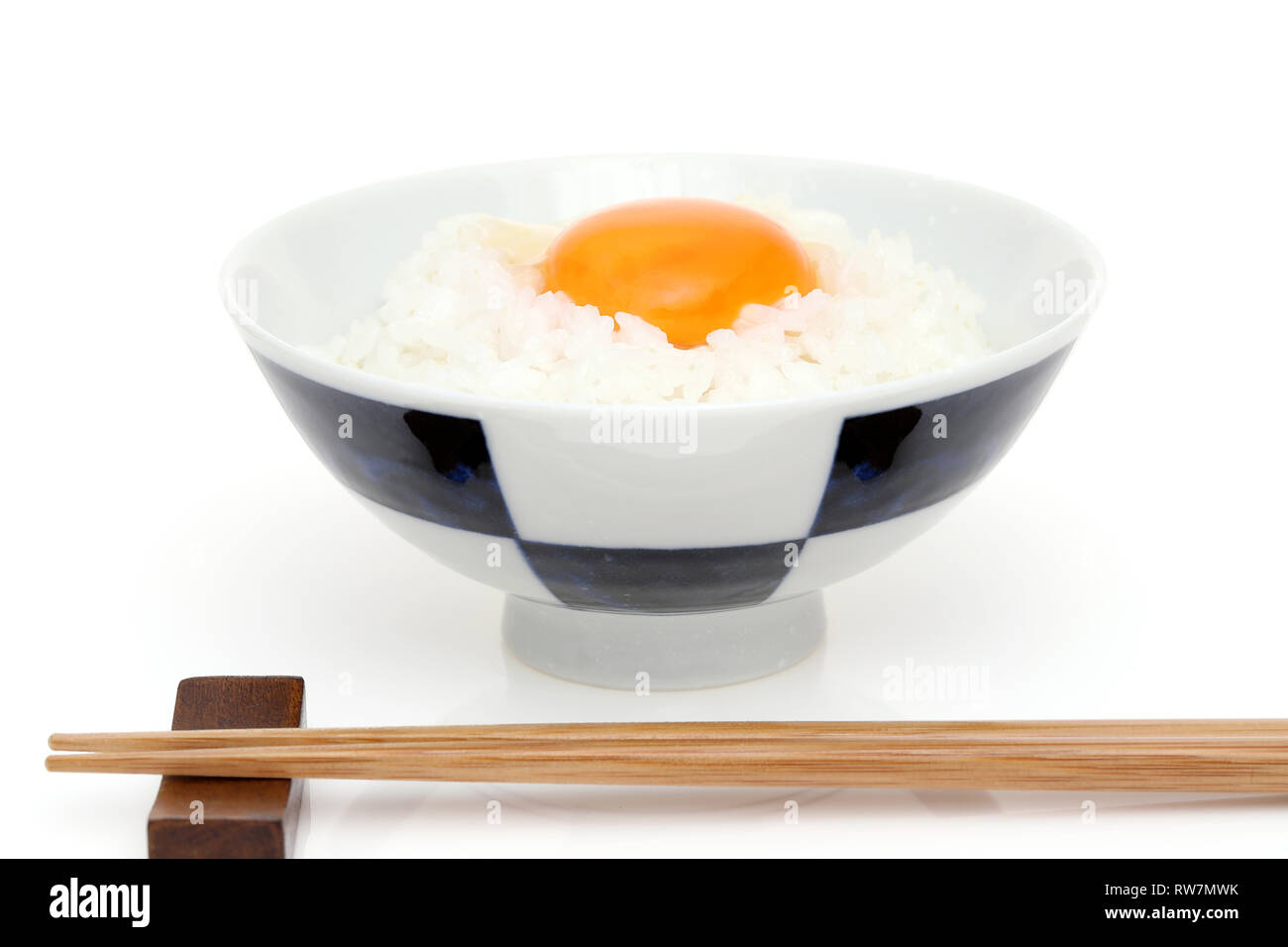Close up of Japanese rice with raw egg, Tamago kake gohan Stock Photo ...