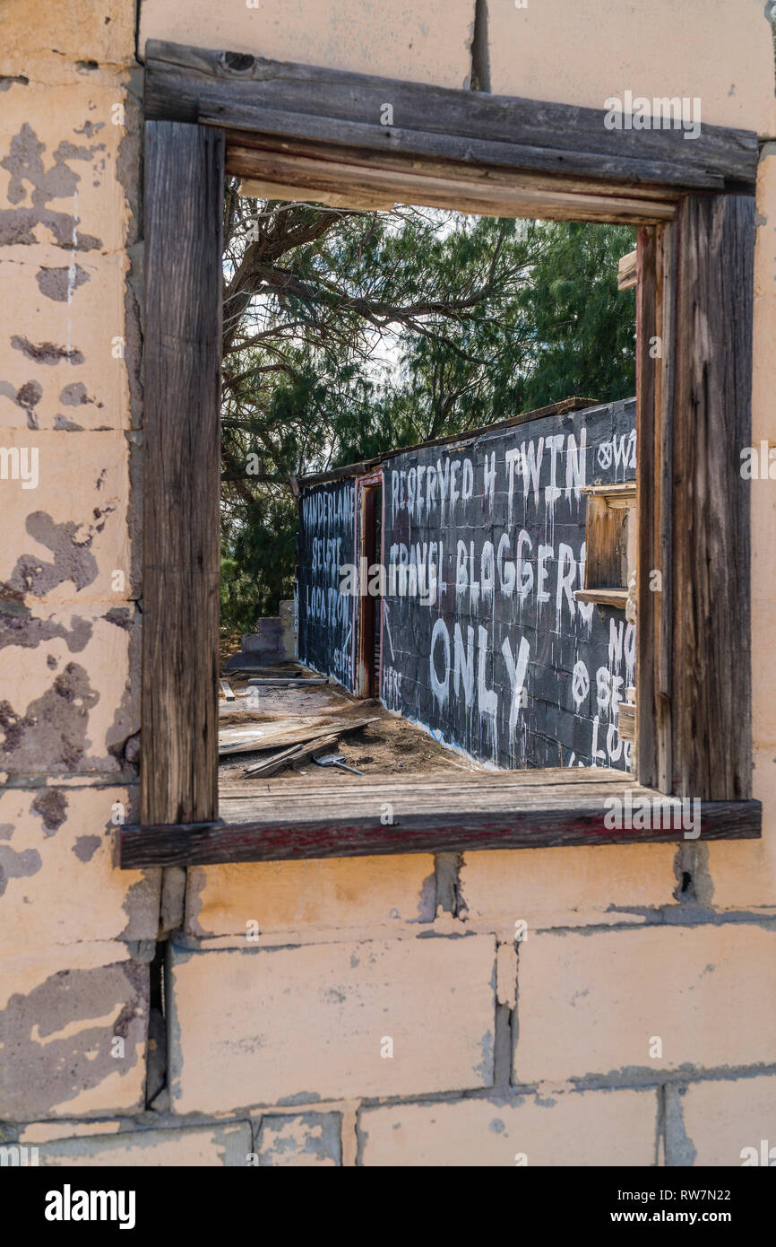 Remains of building at the ghost town of Garlock, California. A ...