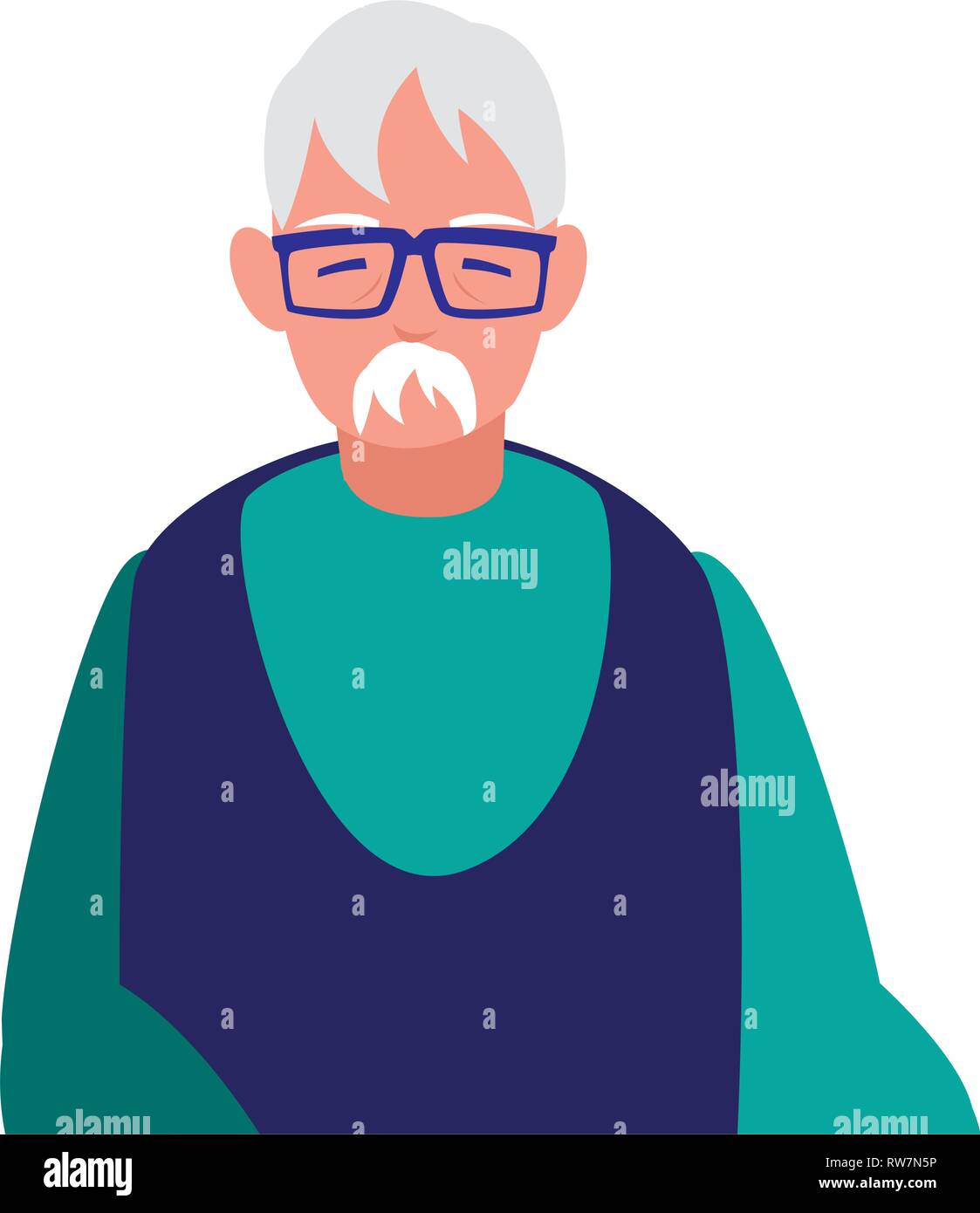 cute grandfather avatar character vector illustration design Stock ...