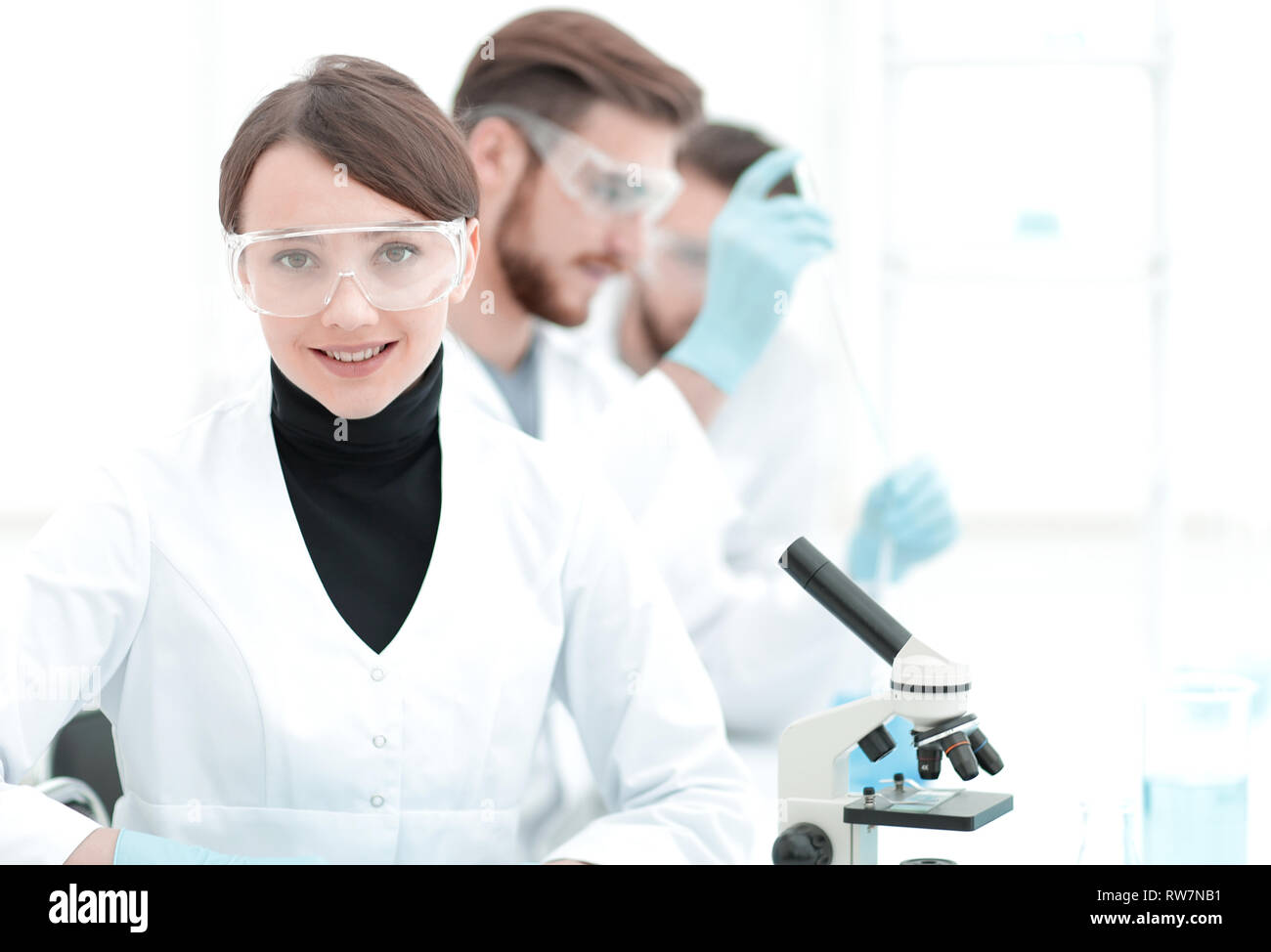 Female biochemist at work in lab hi-res stock photography and images ...