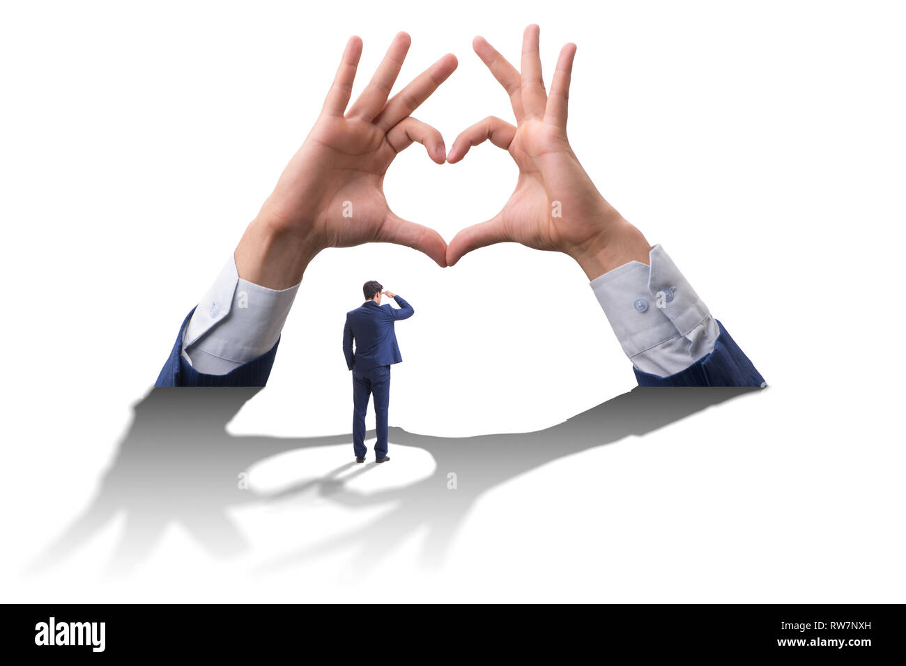 Young male making heart hands Cut Out Stock Images & Pictures - Alamy