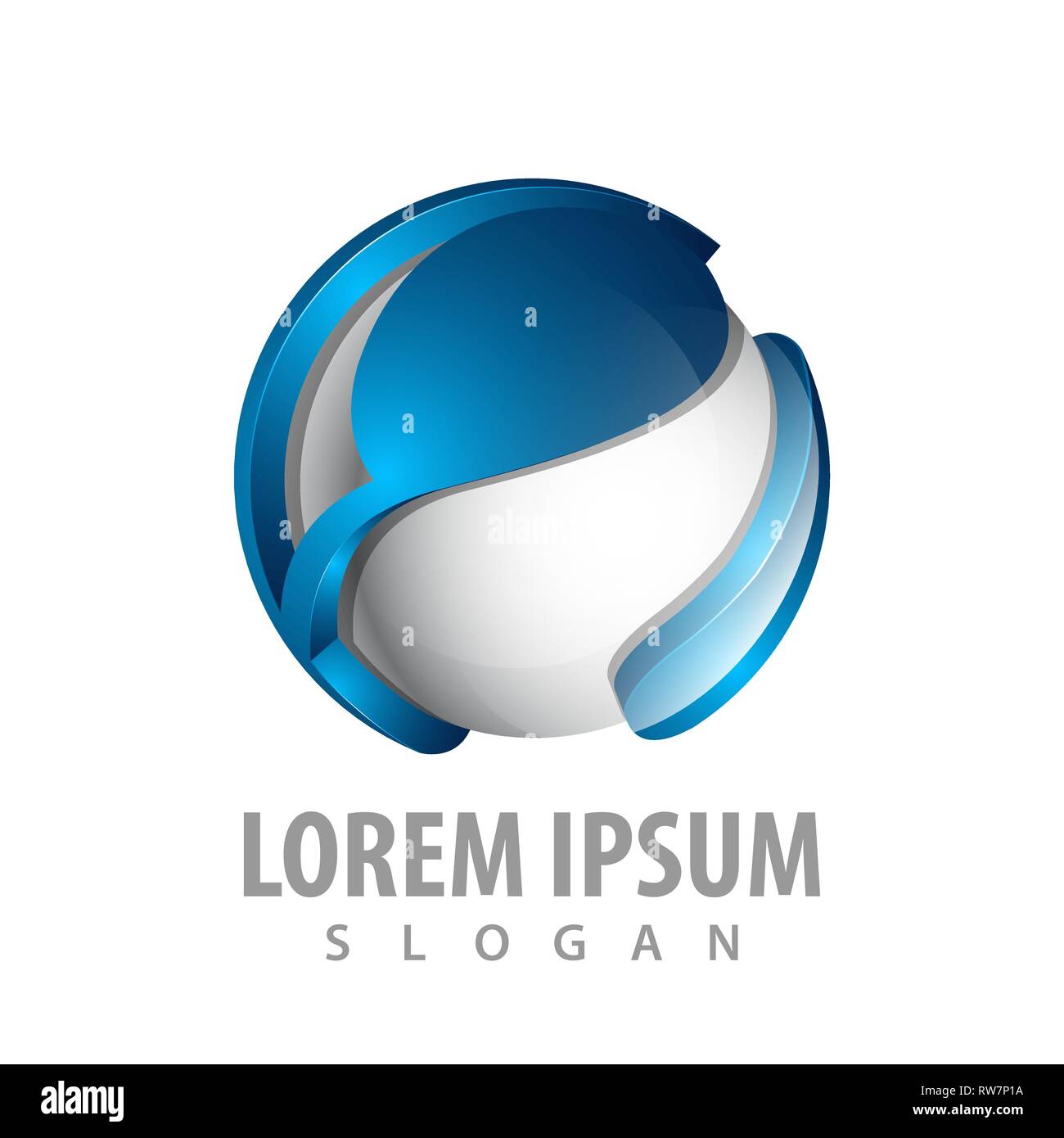 abstract technology sphere logo concept design. 3D Symbol graphic ...