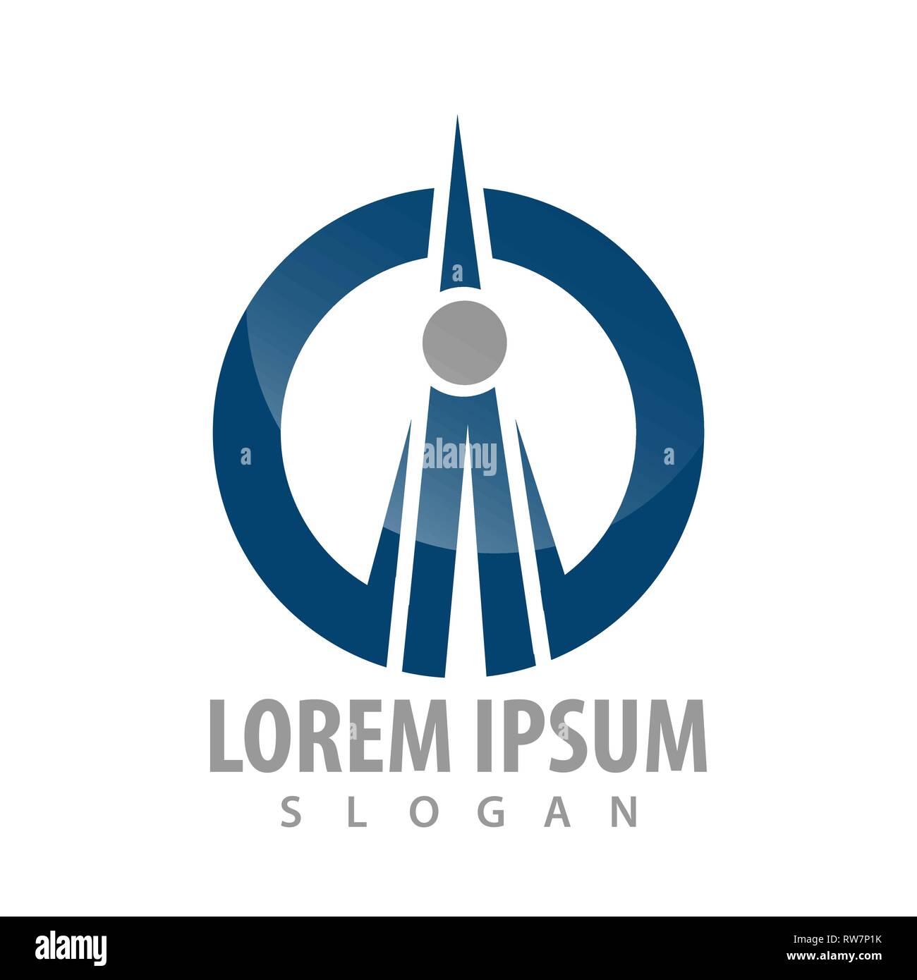 Circle transmitter tower logo concept design. Symbol graphic template ...