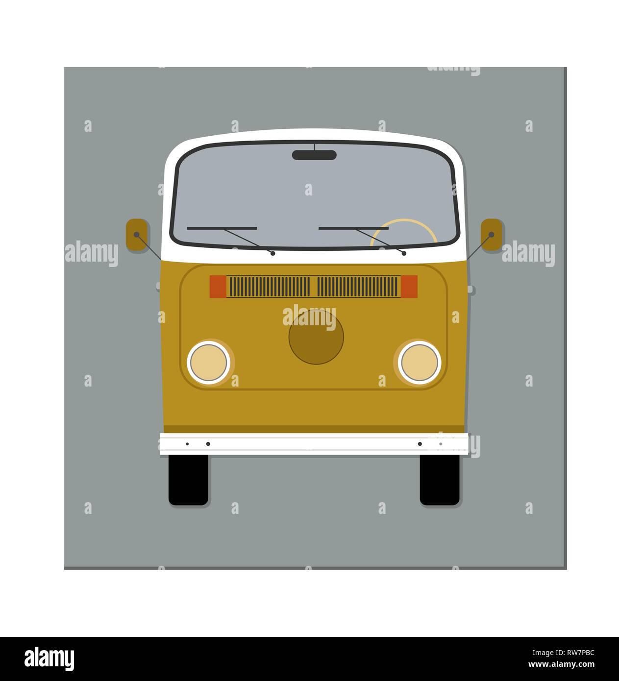 Bus. Front view. Vector illustration. Flat design Stock Vector Image ...