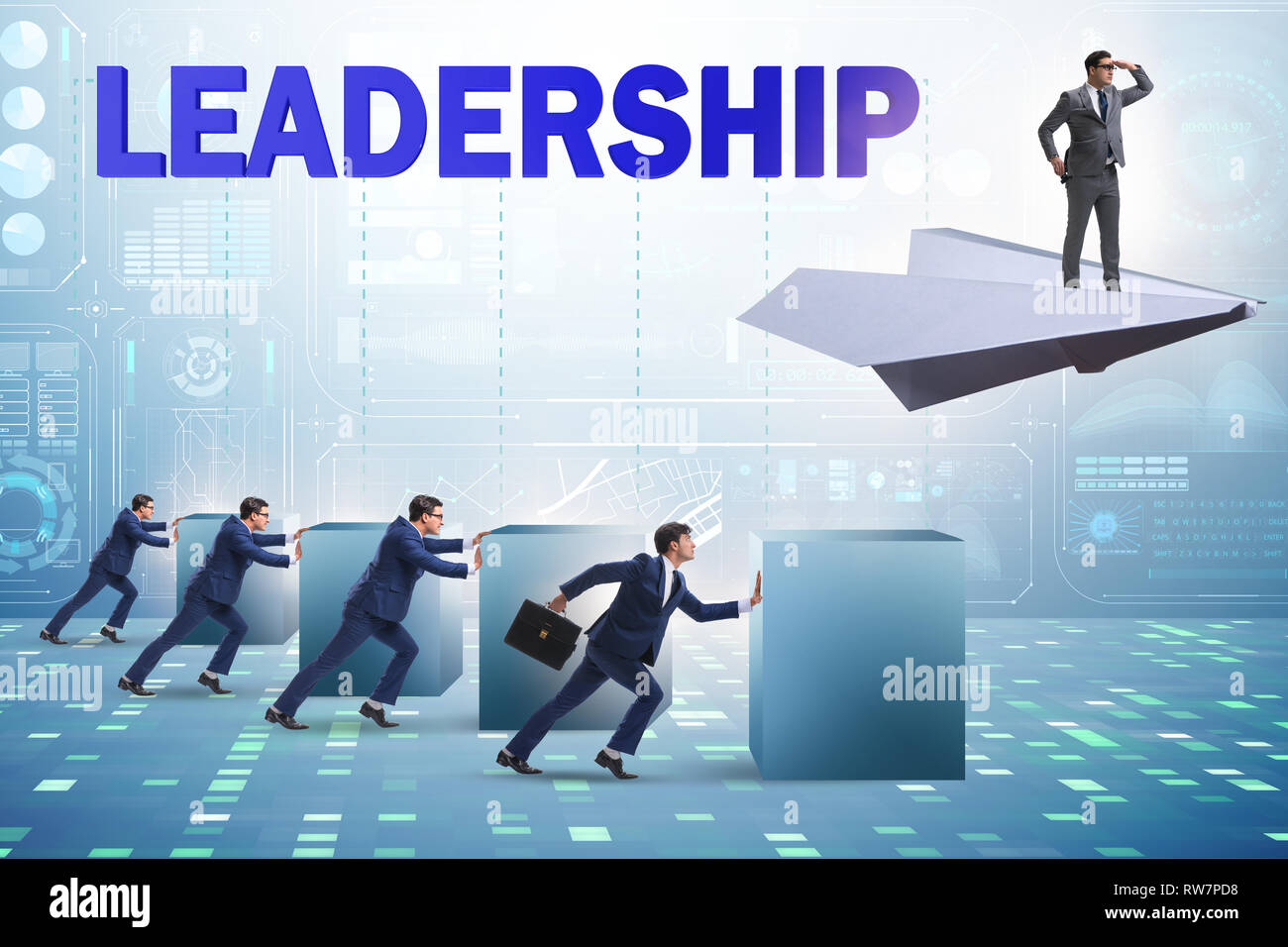 Leadership concept with various business people Stock Photo - Alamy