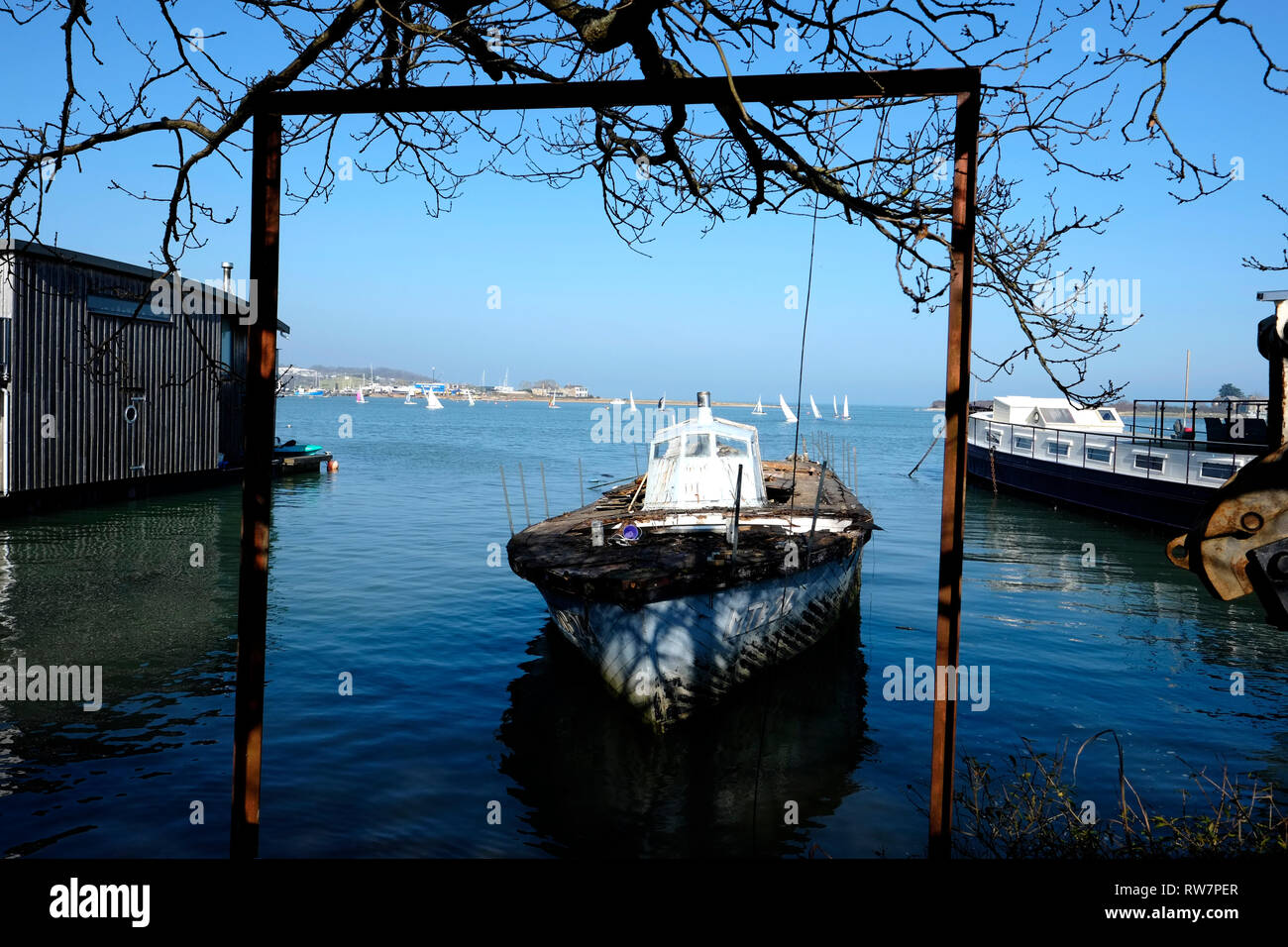 Part of former much larger brading harbour hi-res stock photography and ...