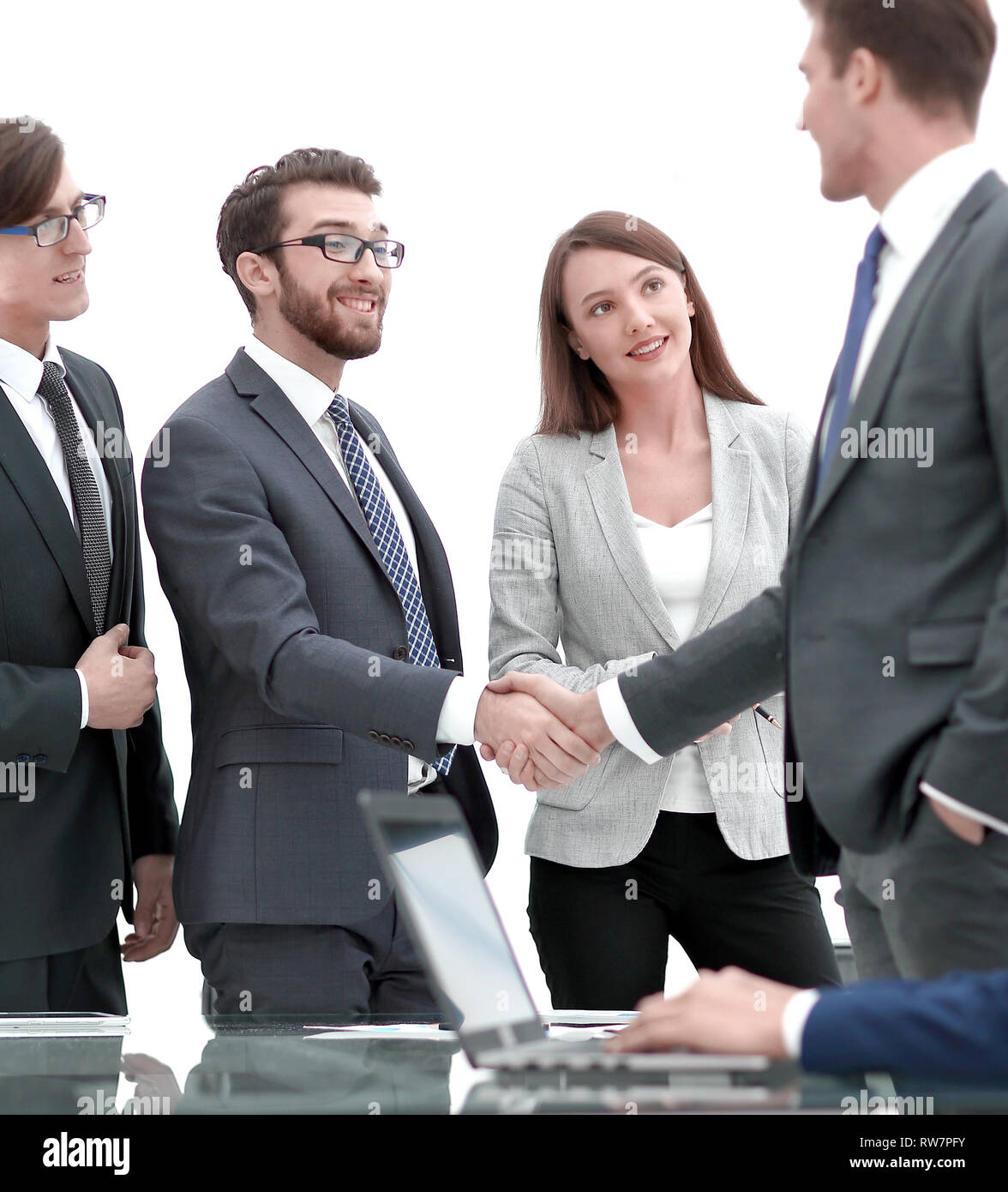 handshake business partners in the office Stock Photo - Alamy