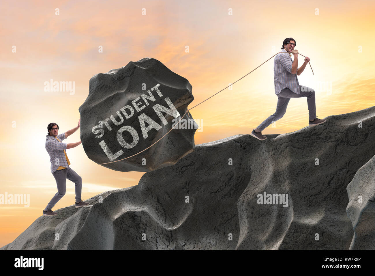 Concept of student loan and expensive education Stock Photo - Alamy