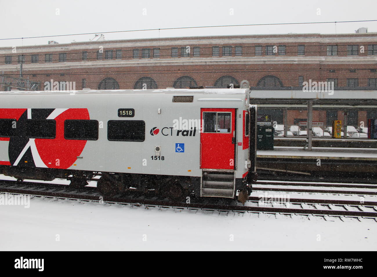 Amtrak, Hartford Line, and Shoreline East Trains at New Haven Union ...