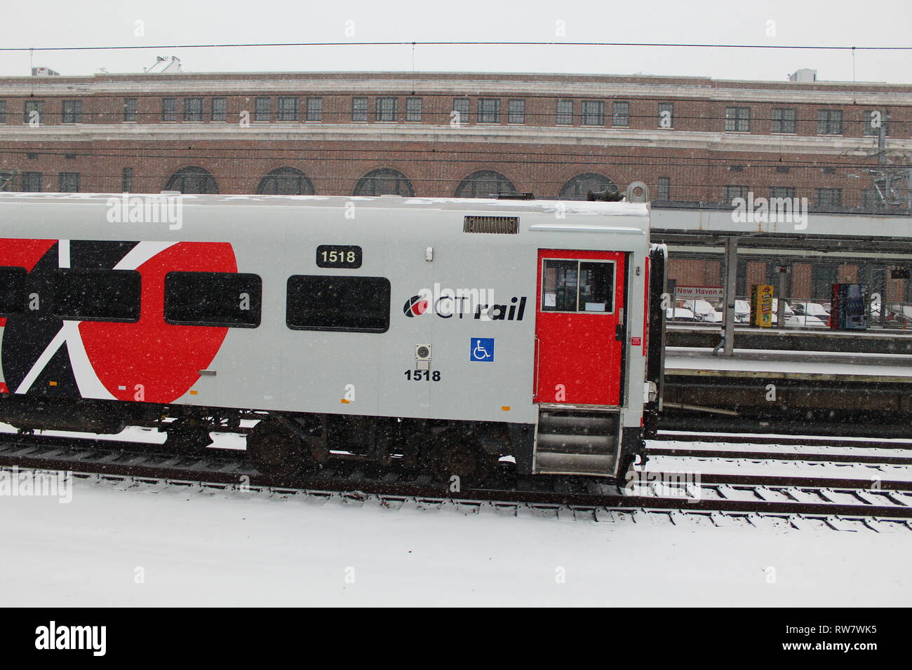 Amtrak, Hartford Line, and Shoreline East Trains at New Haven Union ...
