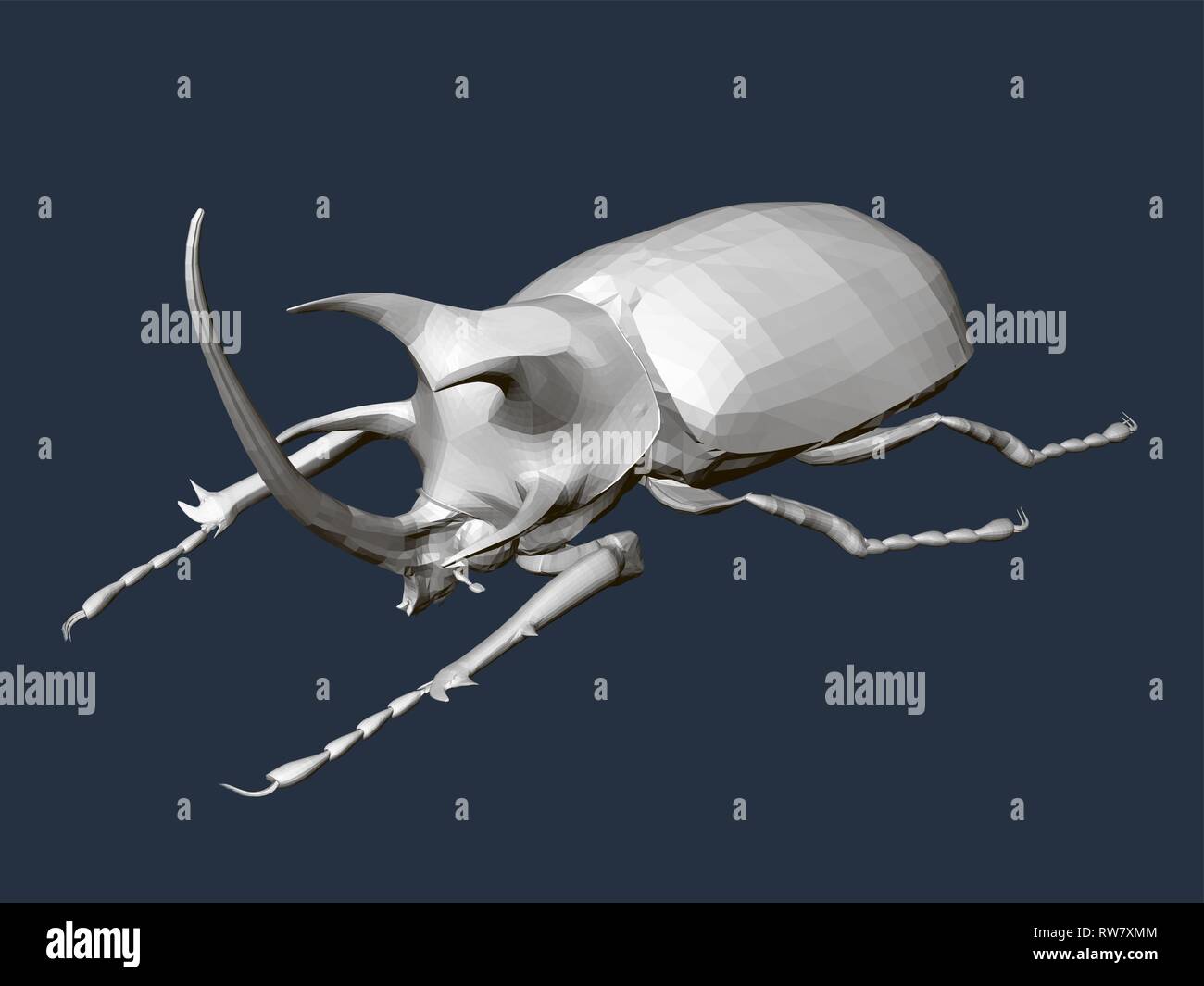 Polygonal beetle 3D. Isometric view. Vector illustration Stock Vector ...