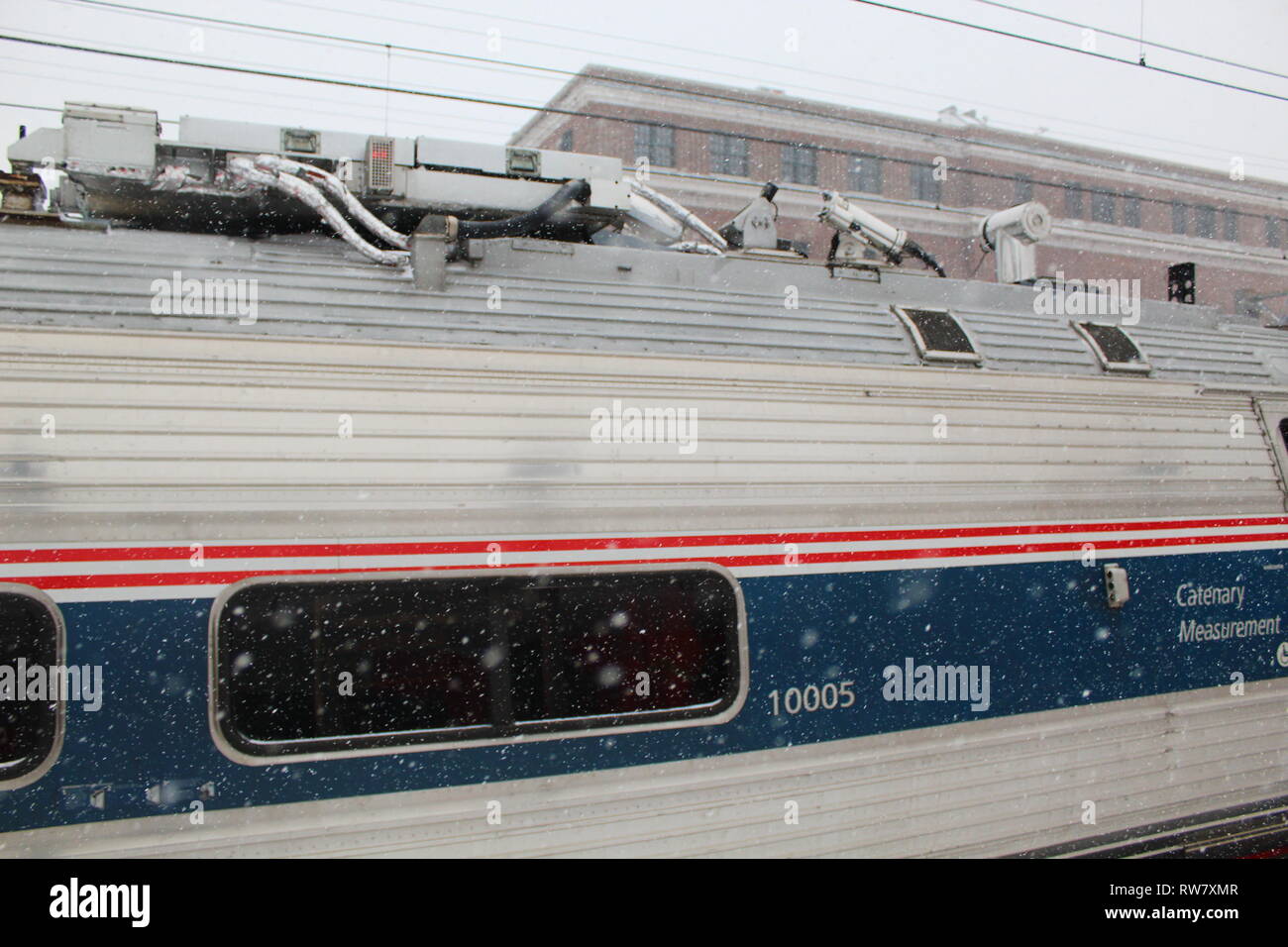 Amtrak, Hartford Line, and Shoreline East Trains at New Haven Union ...
