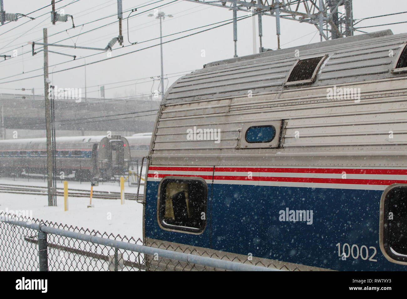 Amtrak, Hartford Line, and Shoreline East Trains at New Haven Union ...