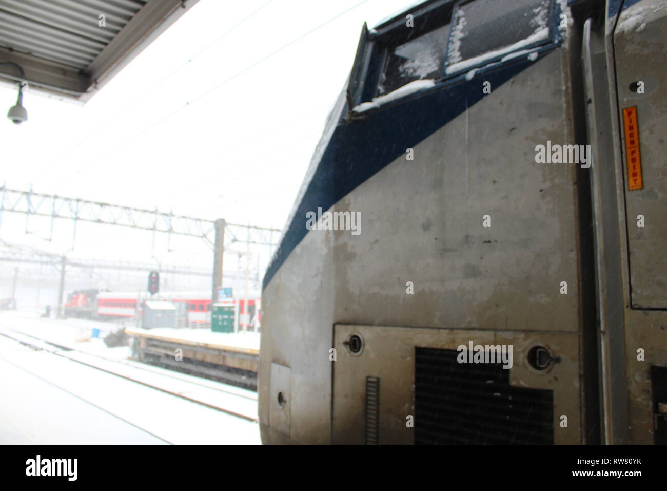 Amtrak, Hartford Line, and Shoreline East Trains at New Haven Union ...