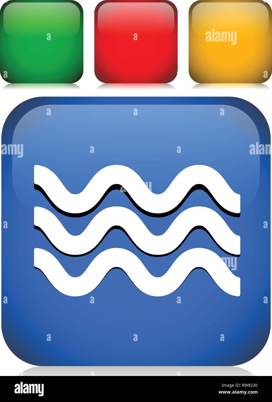 Waves icon. Icon for waving water. Ocean, sea, pool icon Stock Vector ...