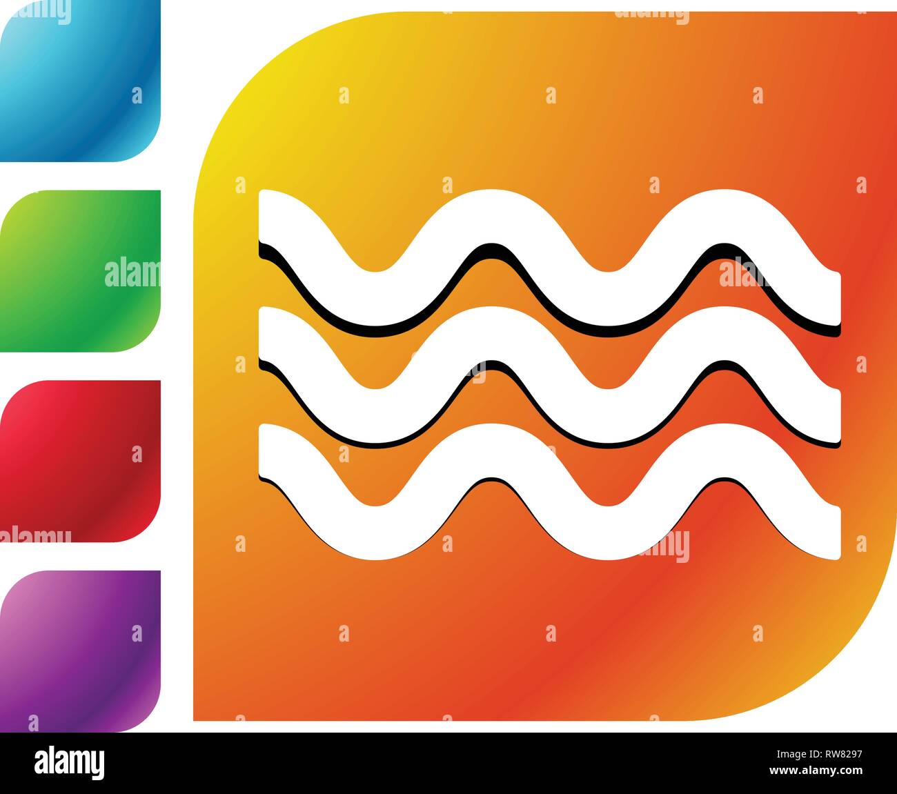 Waves icon. Icon for waving water. Ocean, sea, pool icon Stock Vector ...