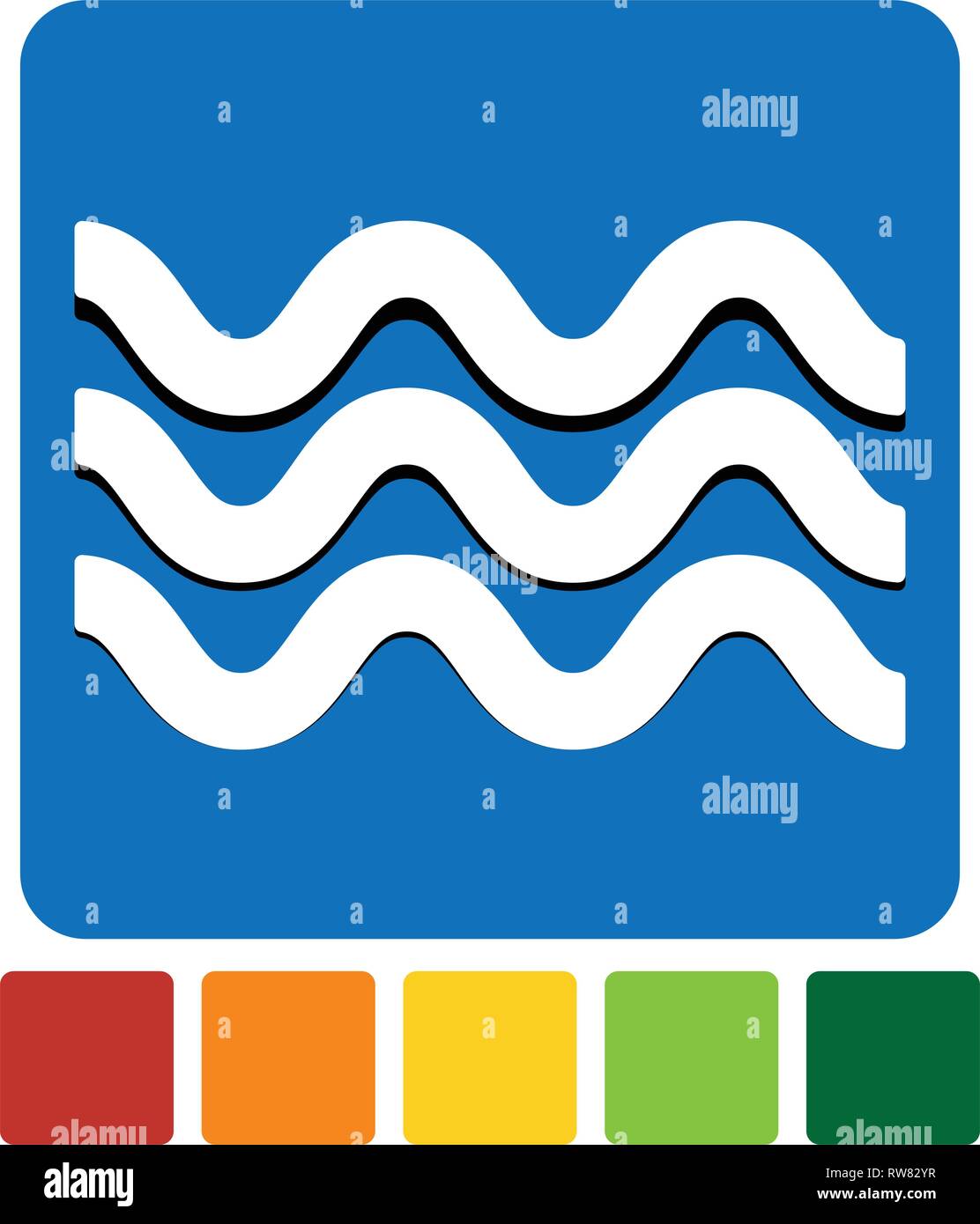 Waves icon. Icon for waving water. Ocean, sea, pool icon Stock Vector ...