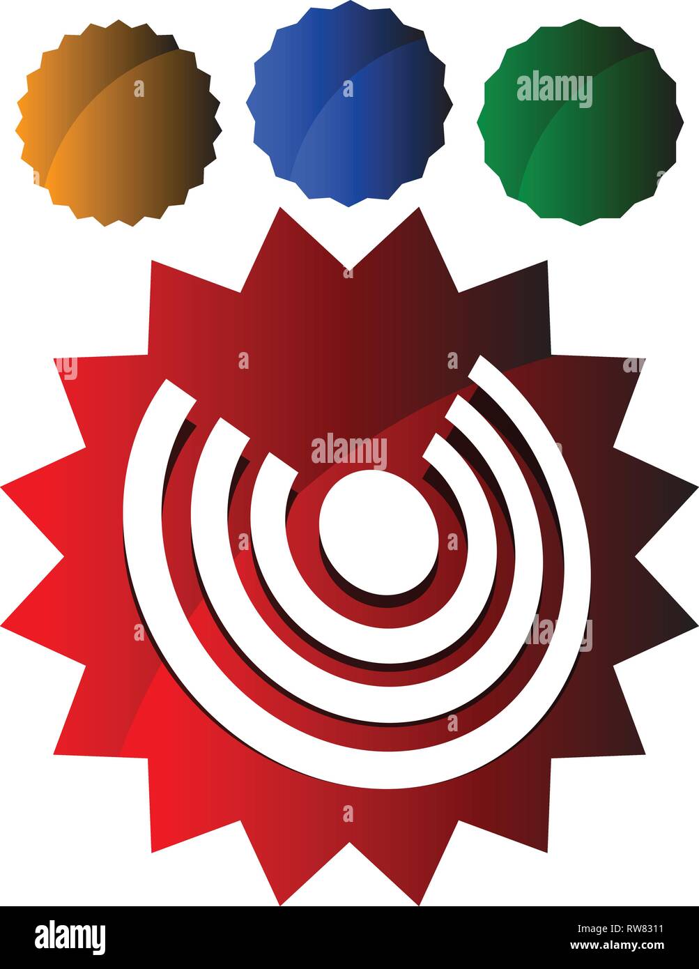 Icon with concentric circles for emitting, rays, signal themes Stock ...