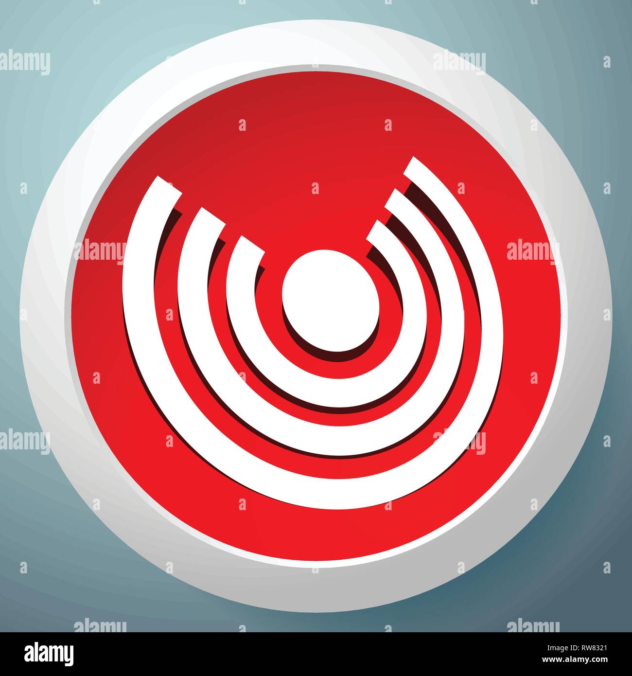 Icon with concentric circles for emitting, rays, signal themes Stock ...