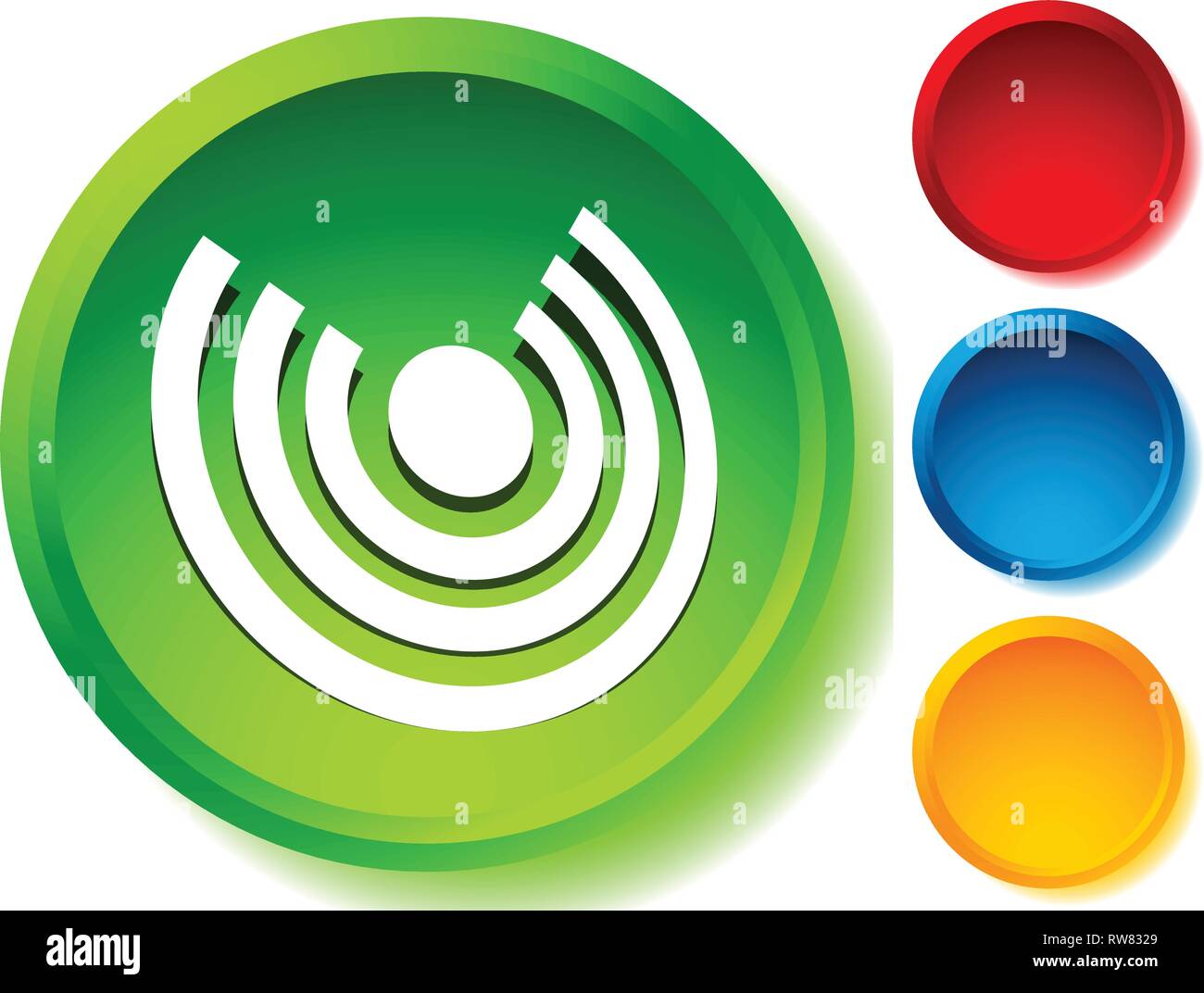 Icon with concentric circles for emitting, rays, signal themes Stock ...