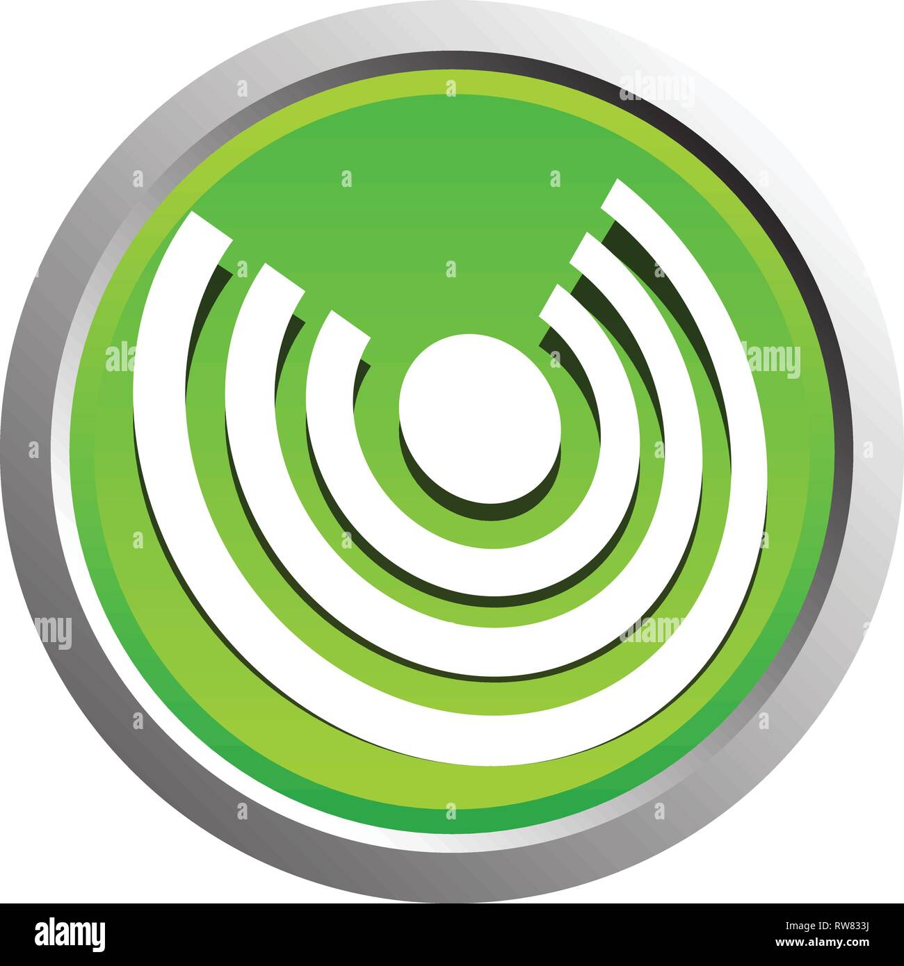 Icon with concentric circles for emitting, rays, signal themes Stock ...