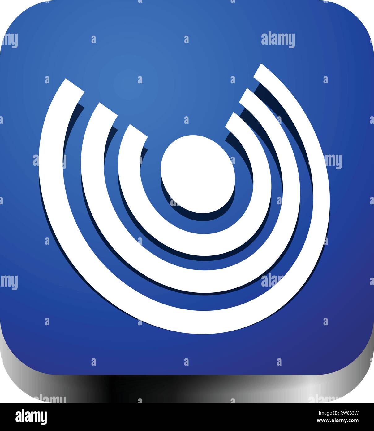 Icon with concentric circles for emitting, rays, signal themes Stock ...