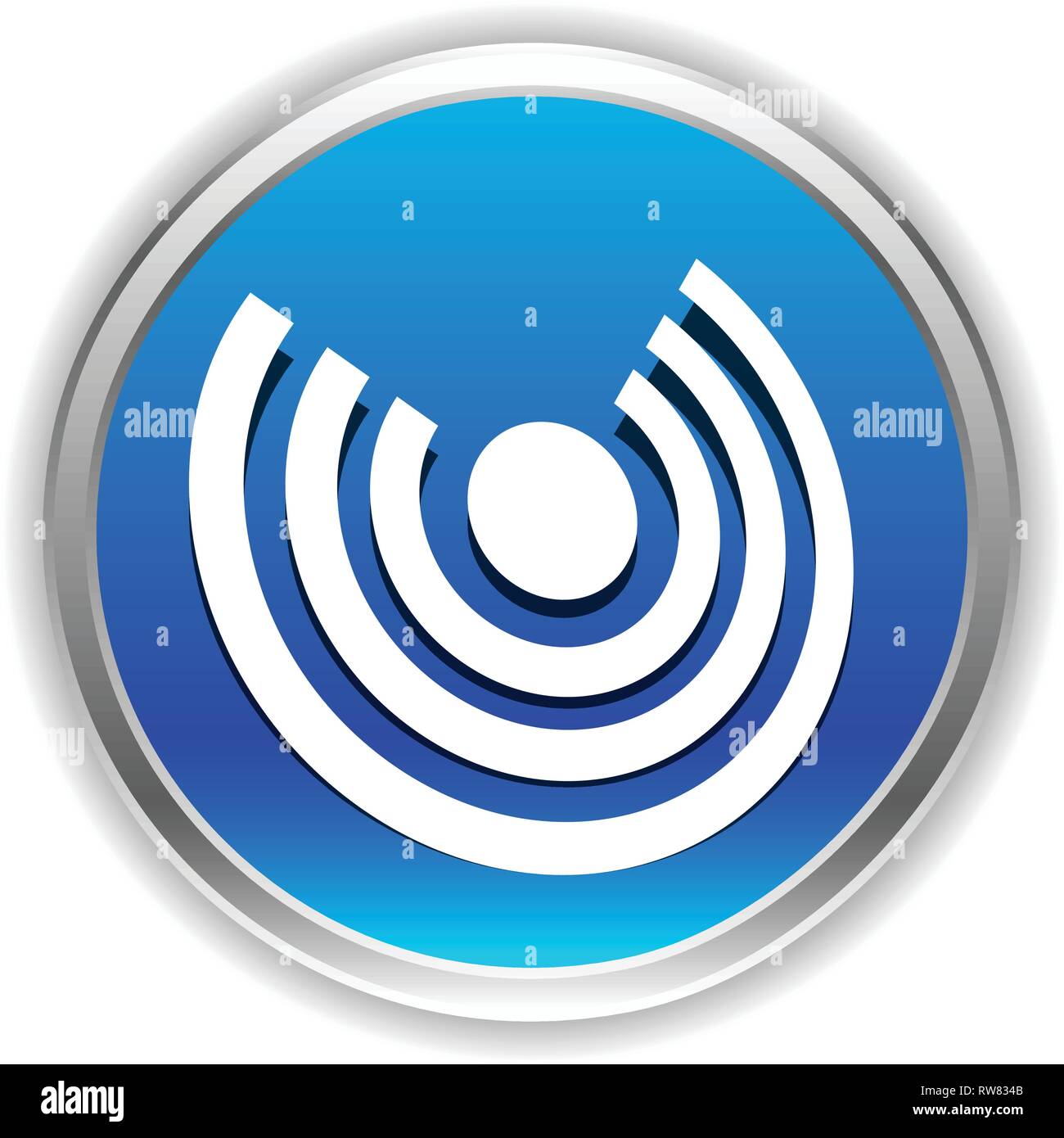 Icon with concentric circles for emitting, rays, signal themes Stock ...