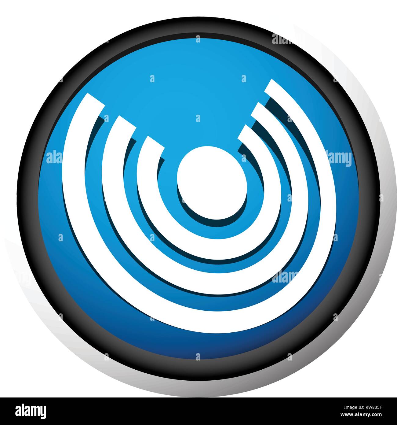 Icon with concentric circles for emitting, rays, signal themes Stock ...