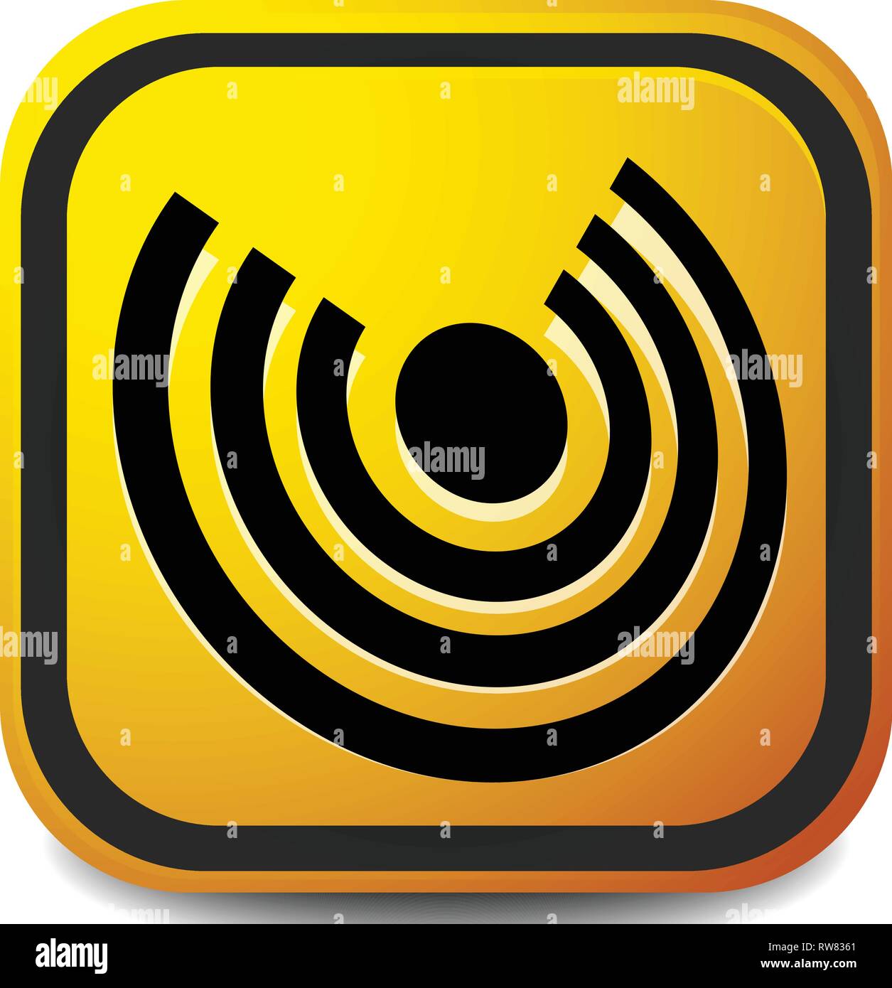 Icon with concentric circles for emitting, rays, signal themes Stock ...