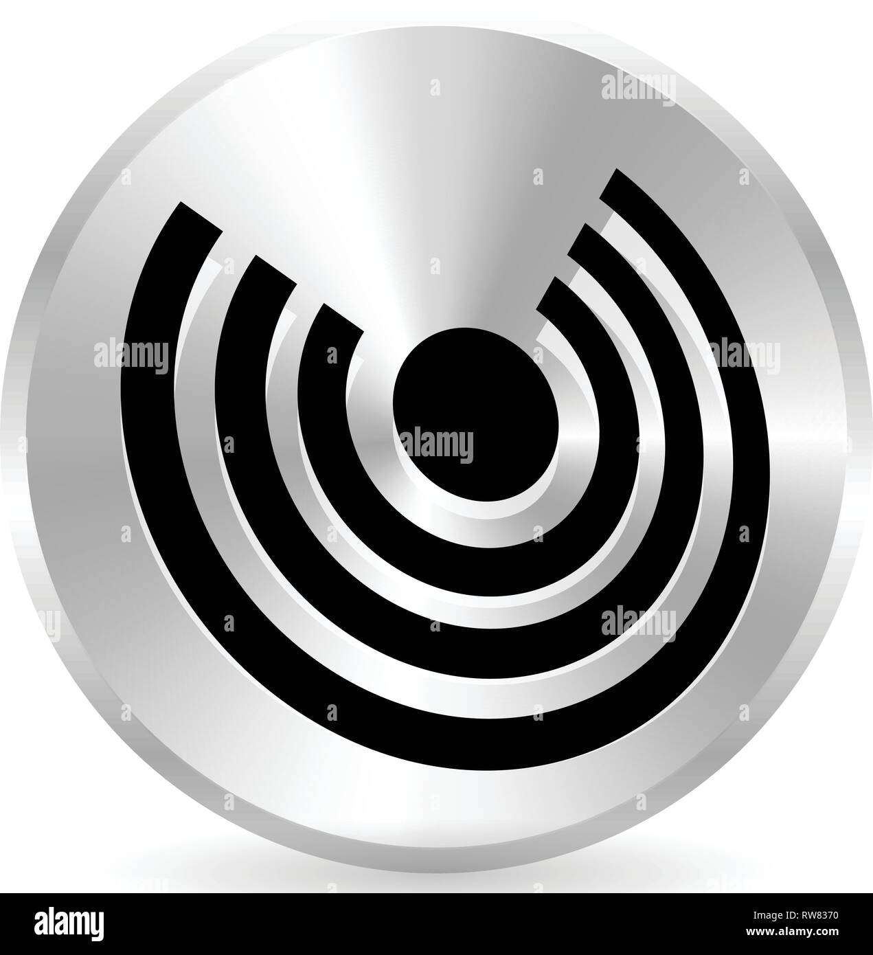 Icon with concentric circles for emitting, rays, signal themes Stock ...