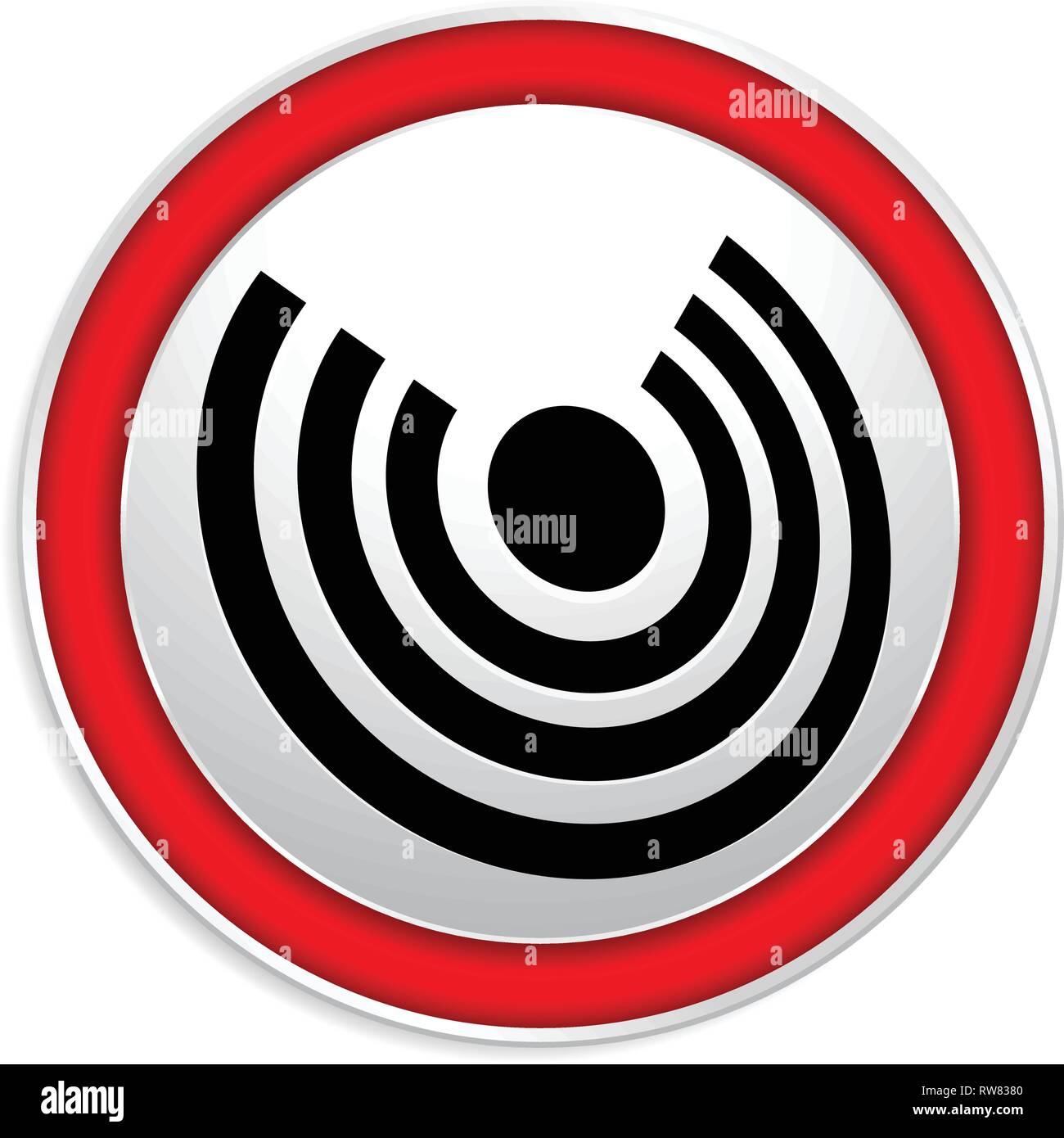Icon with concentric circles for emitting, rays, signal themes Stock ...