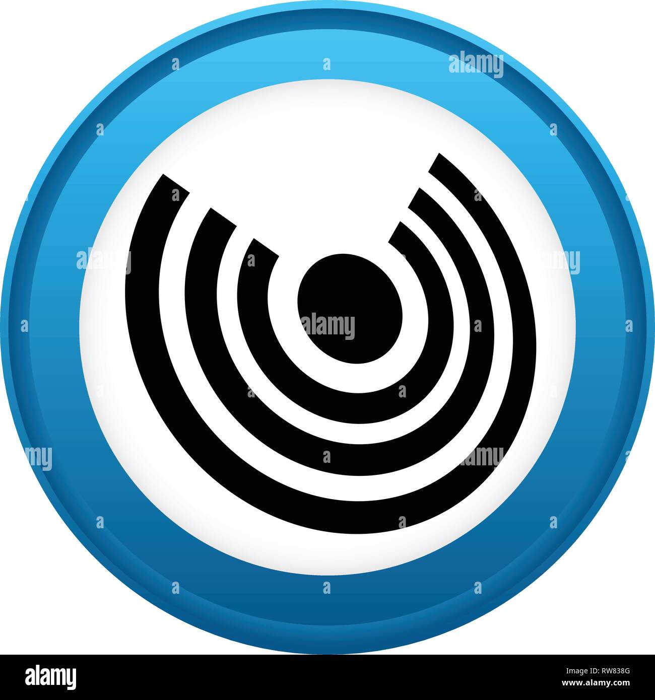 Icon with concentric circles for emitting, rays, signal themes Stock ...