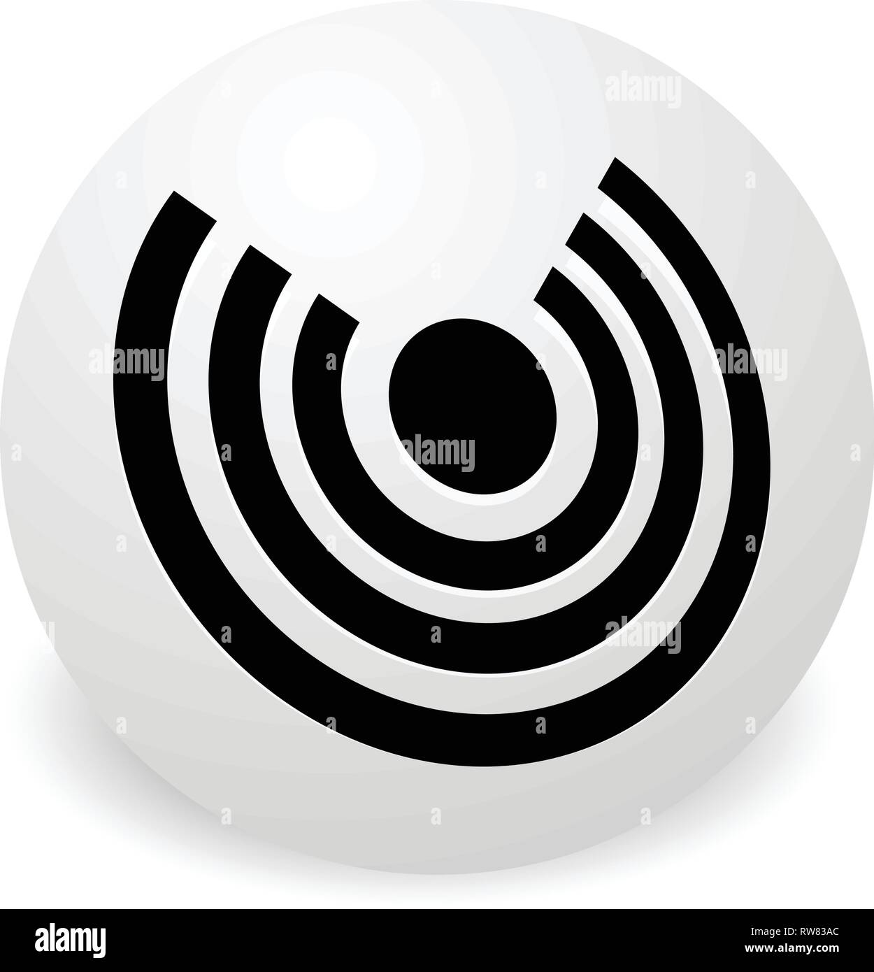 Icon with concentric circles for emitting, rays, signal themes Stock ...