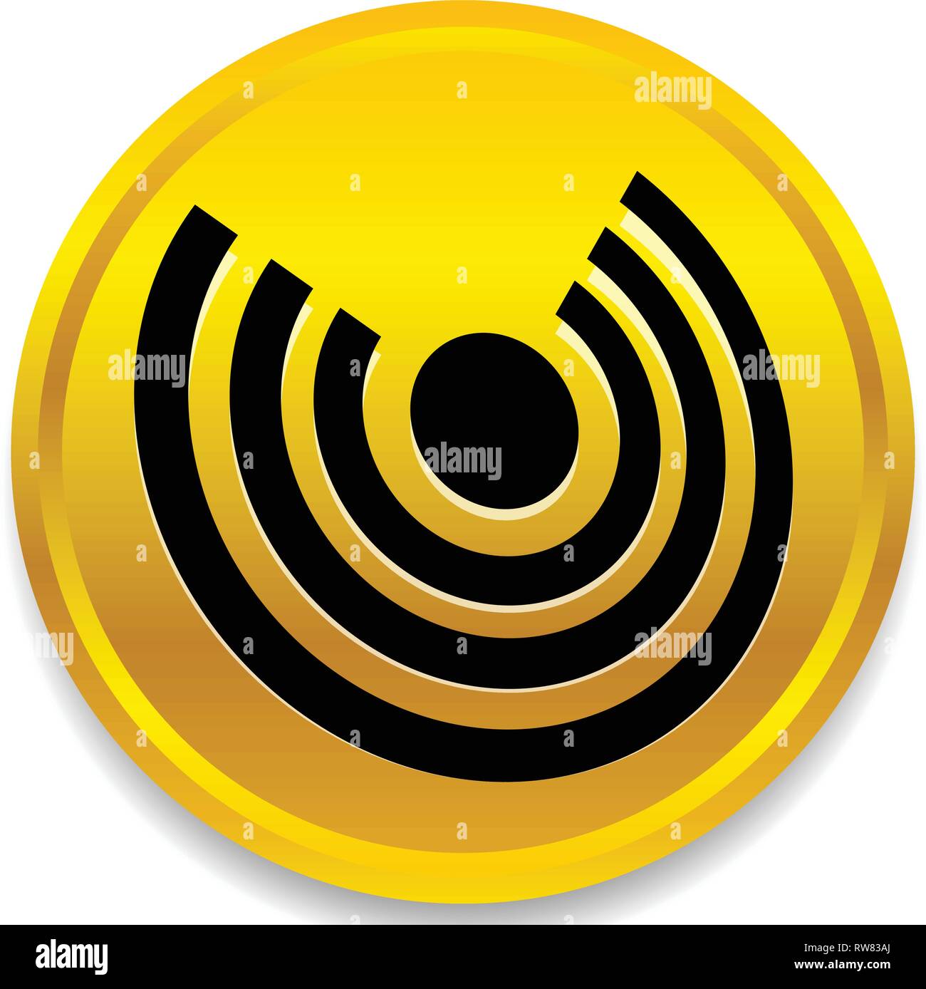 Icon with concentric circles for emitting, rays, signal themes Stock ...