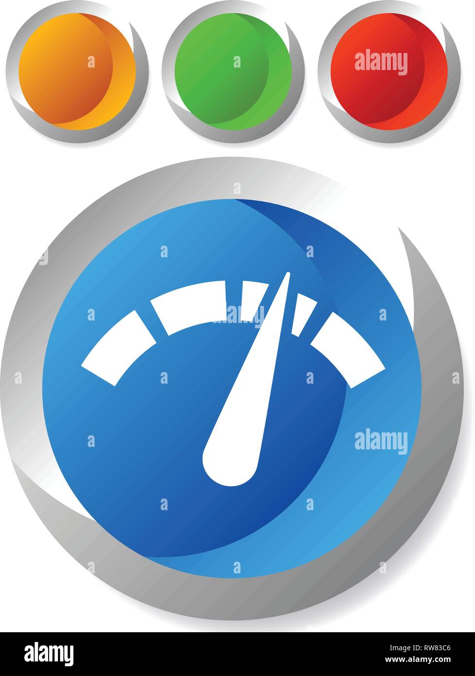Icon with gauge, meter for calibration, indication, level themes Stock ...